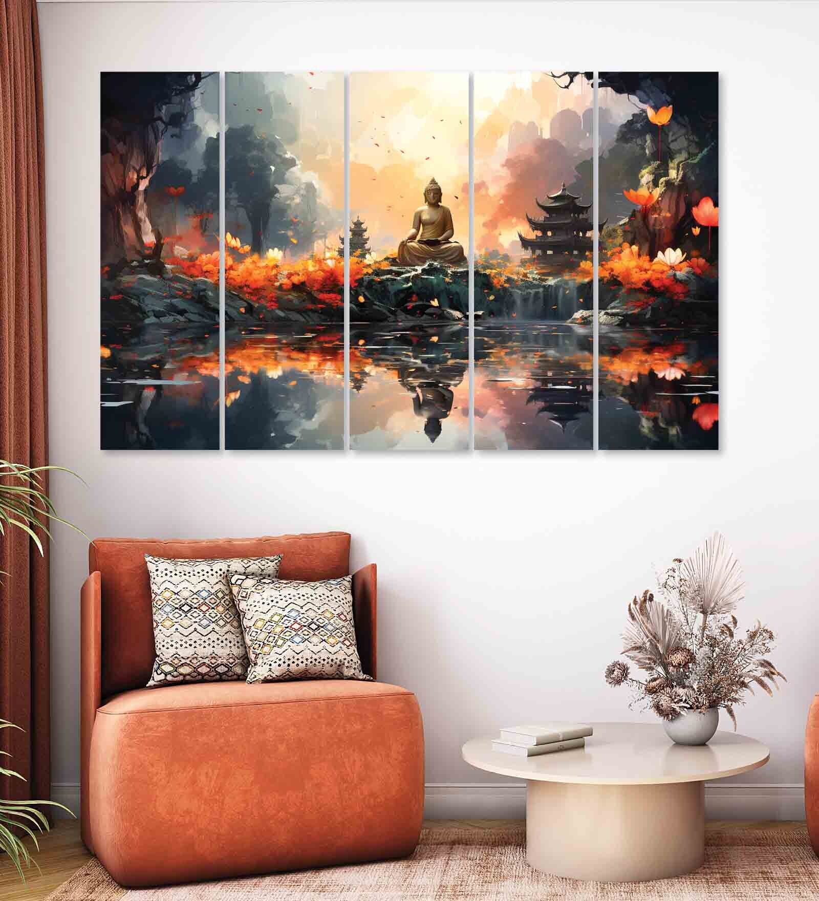 Buy Multicolour Engineered Wood (Set of 5) Framed Art Panels at 13% OFF ...