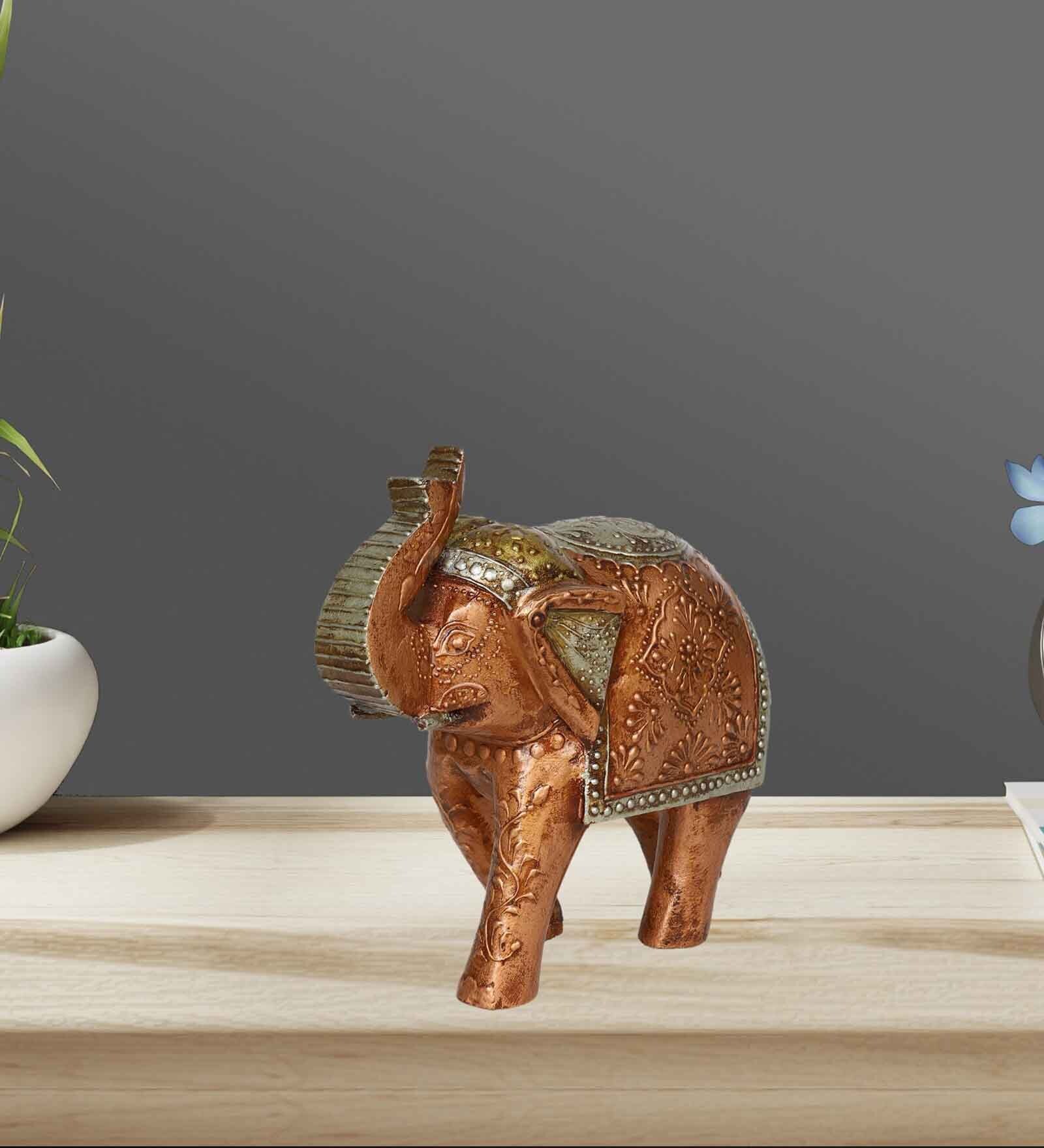 Buy Elephant Copper Engineered Wood Animal Figurine at 49% OFF by THE ...