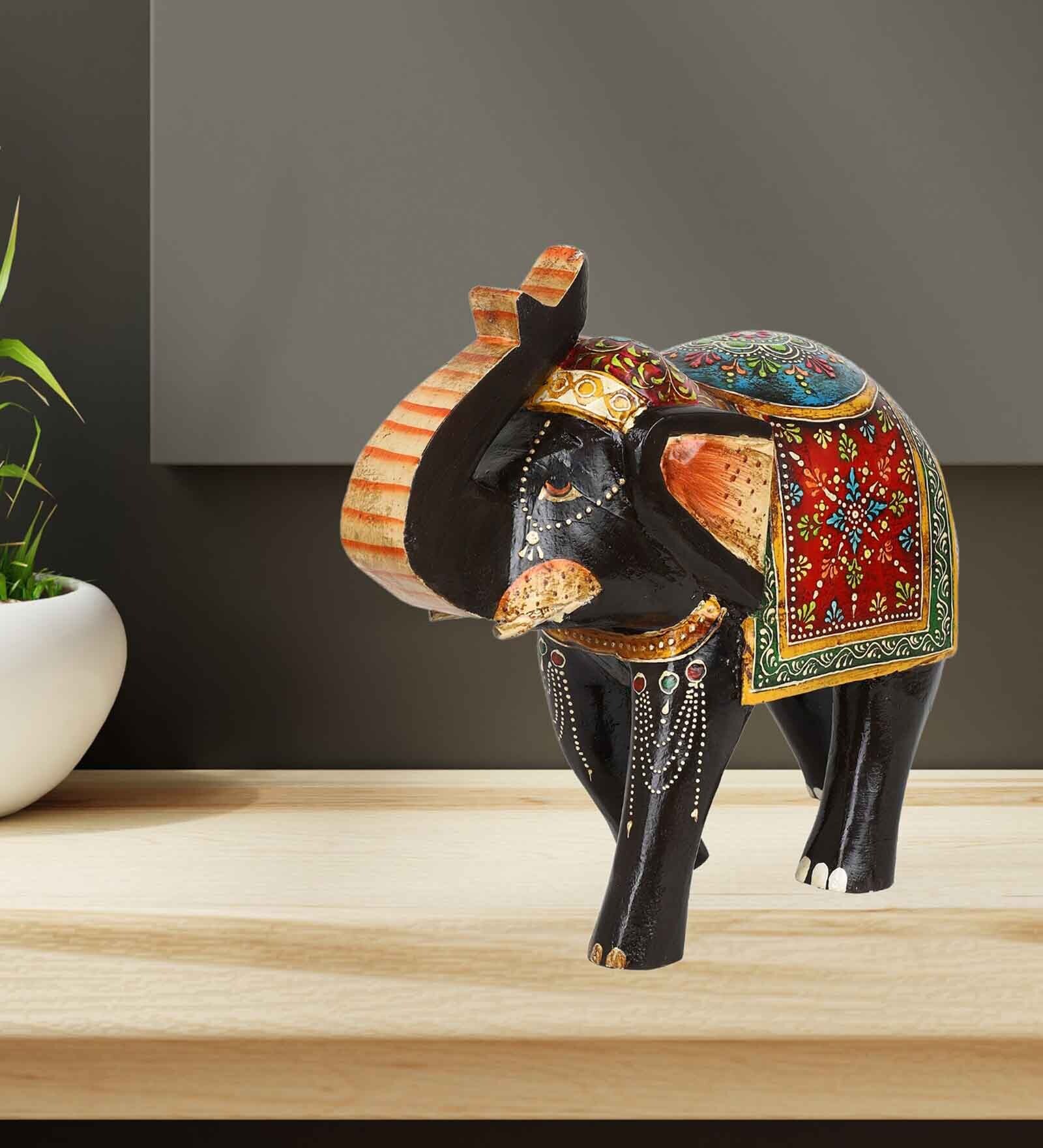 Buy Elephant Multicolour Engineered Wood Animal Figurine at 20% OFF by ...