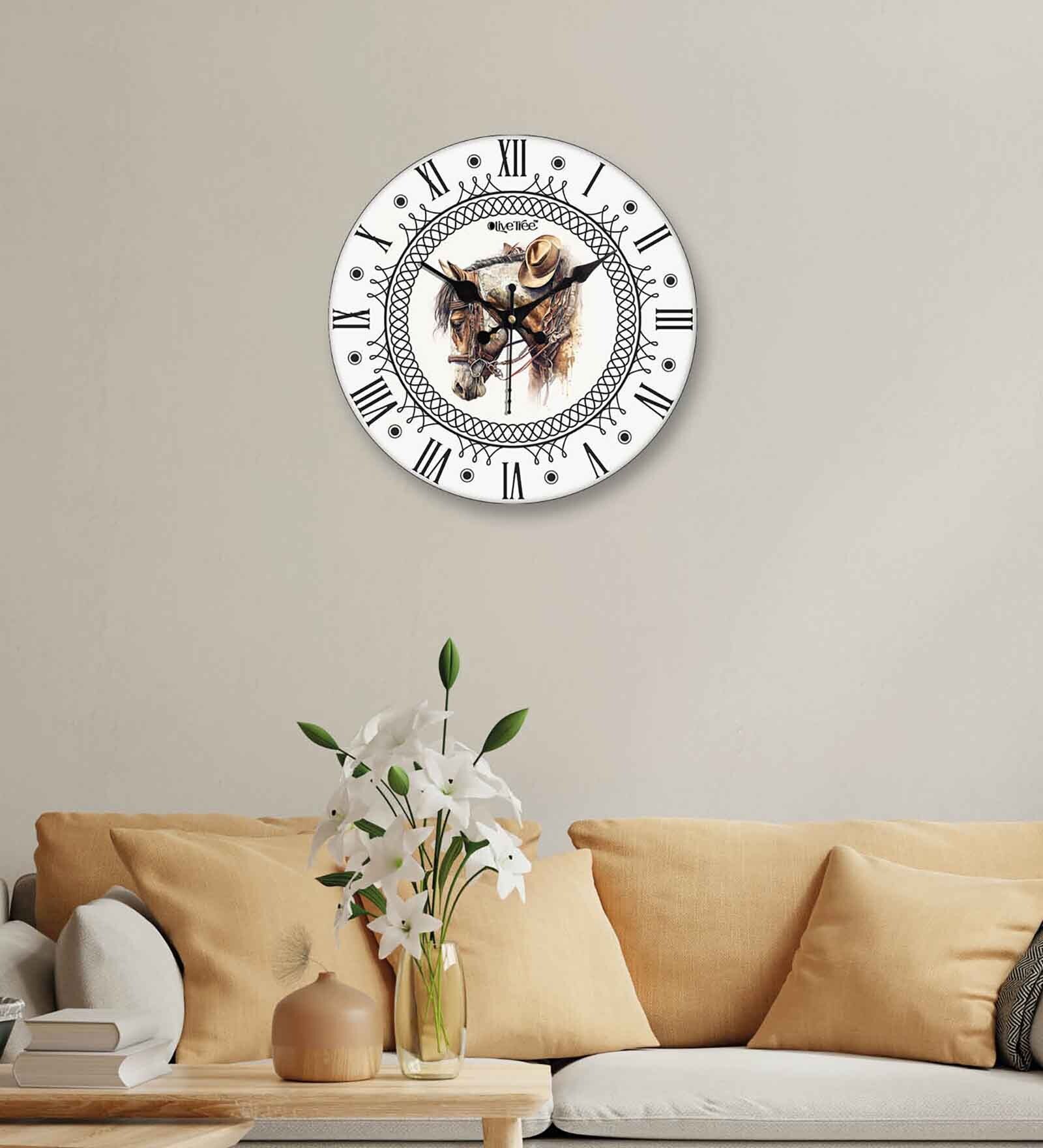 Buy Vicenza White Engineered Wood Wall Clock at 14% OFF by Olive Tree | Pepperfry