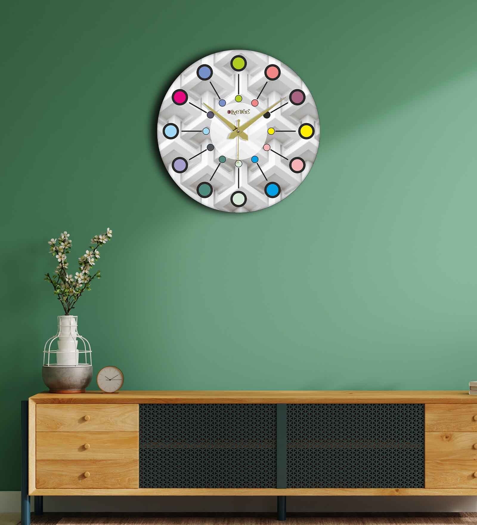Buy Tiara Multicolour Engineered Wood Wall Clock at 22% OFF by Olive ...