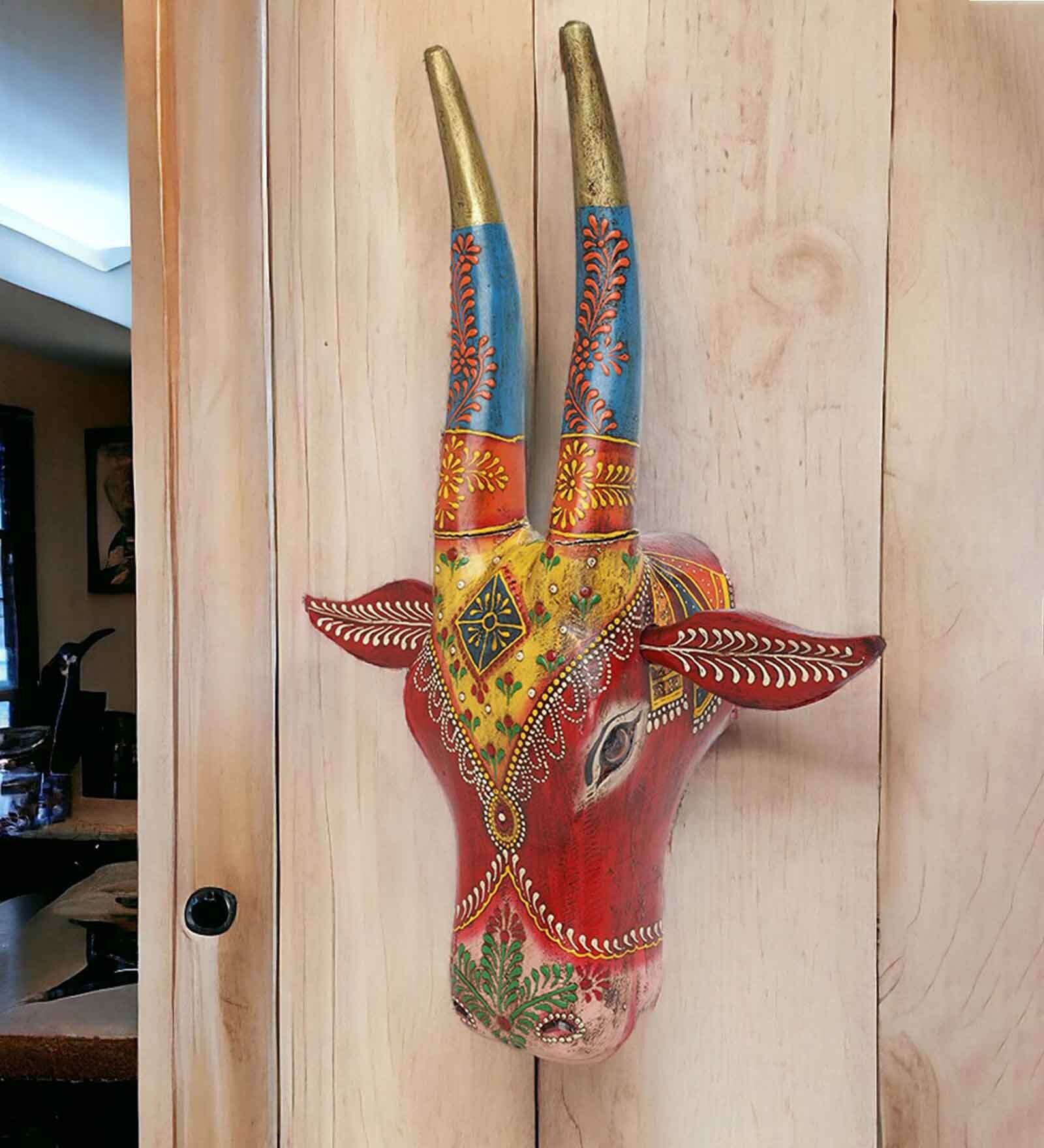 Buy Multicolour Engineered Wood Faux Cow Bust at 19% OFF by THE ...