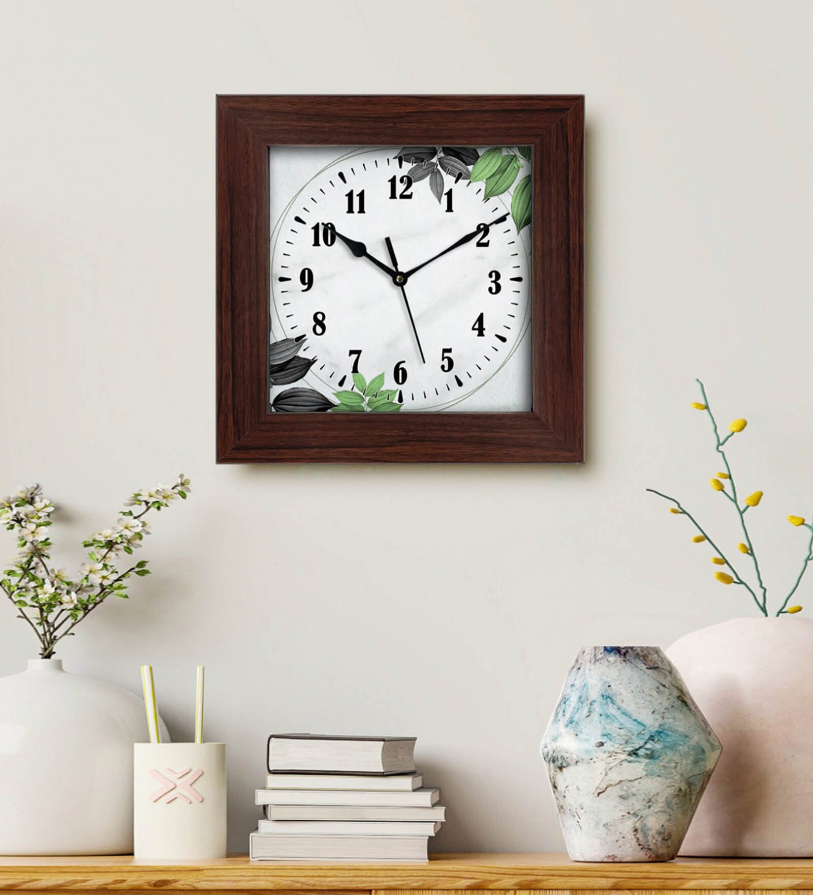 Buy Modern Multicolour Fiber Square Wall Clock at 10% OFF by 999Store ...
