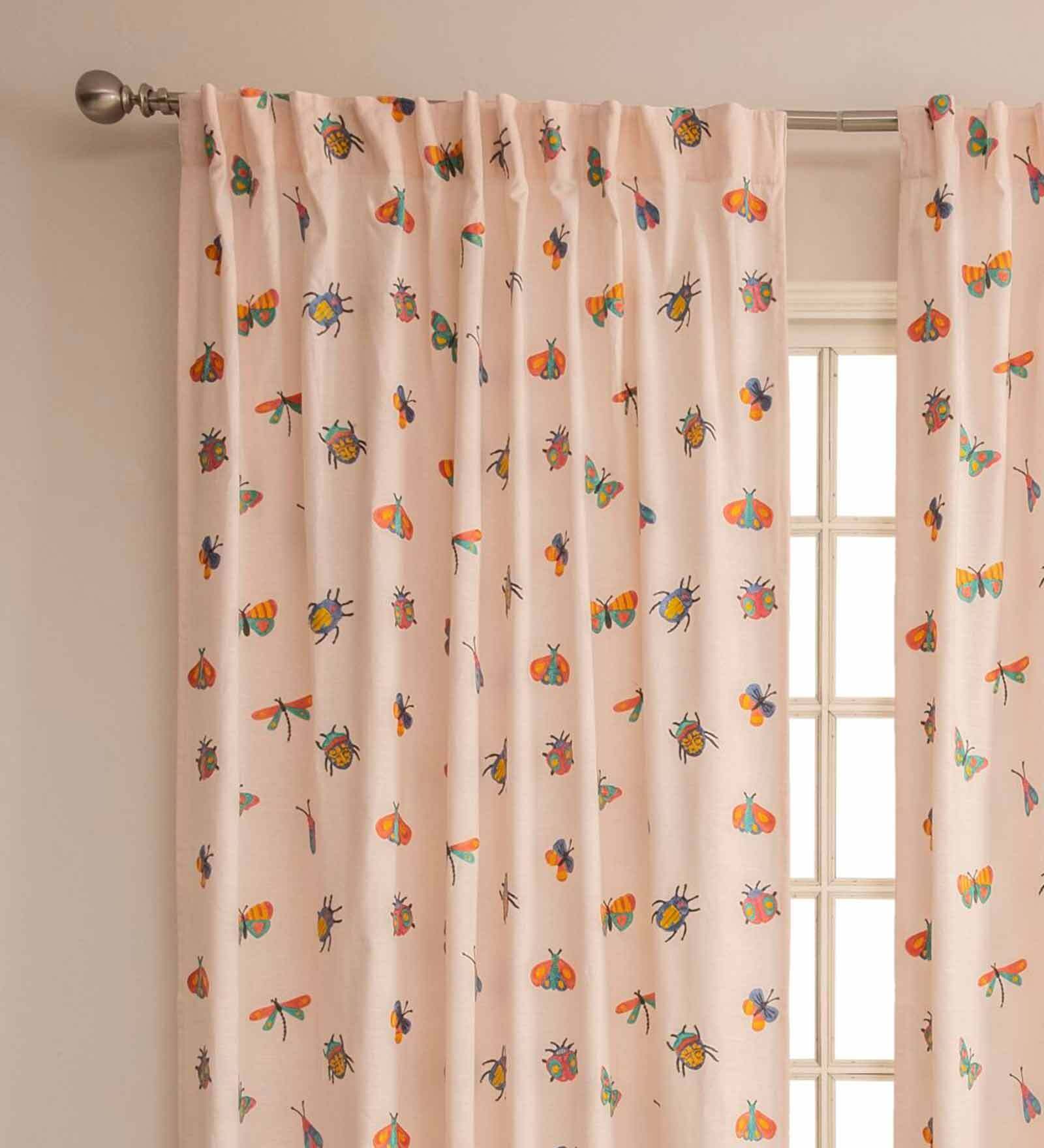 Buy Multicolour First Rays of Sunlight Semisheer 7 Feet Curtain by ...