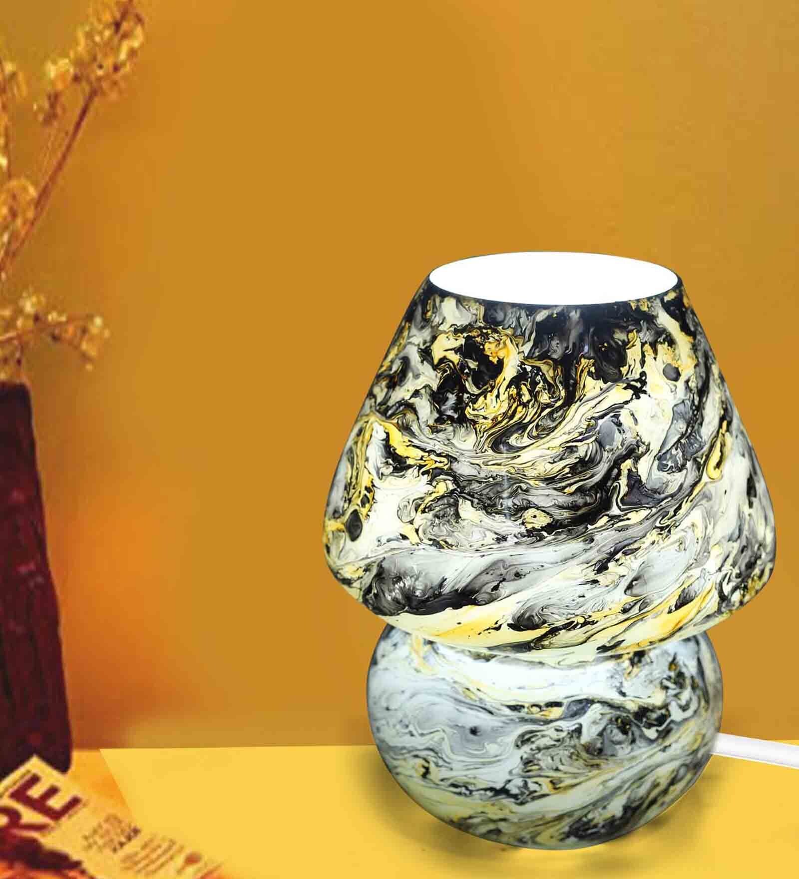 Buy Colonial Multicolour Glass Shade Night Lamp With Glass Base By ...