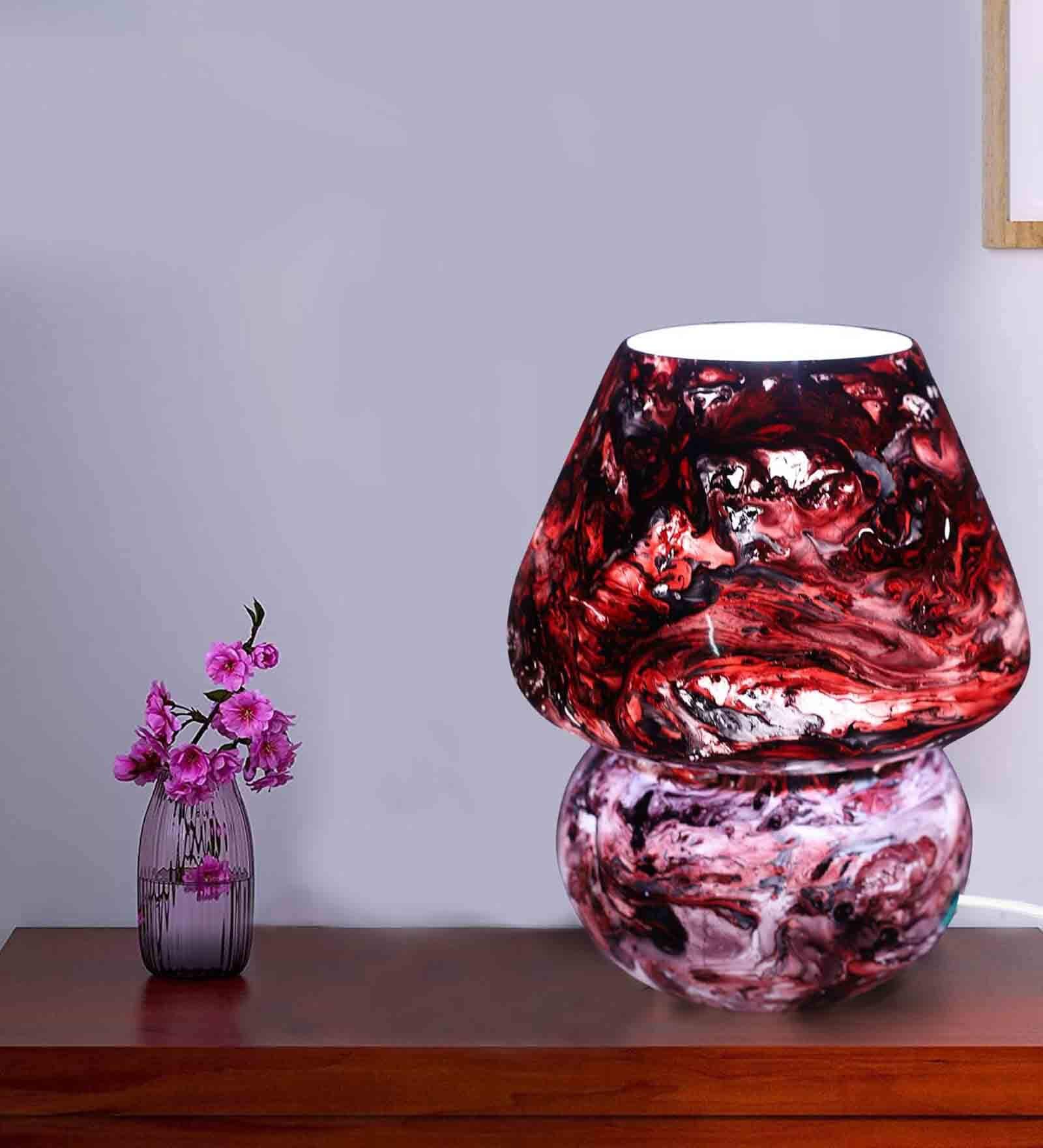 Buy Malan Multicolour Glass Shade Night Lamp With Glass Base at 28% OFF ...