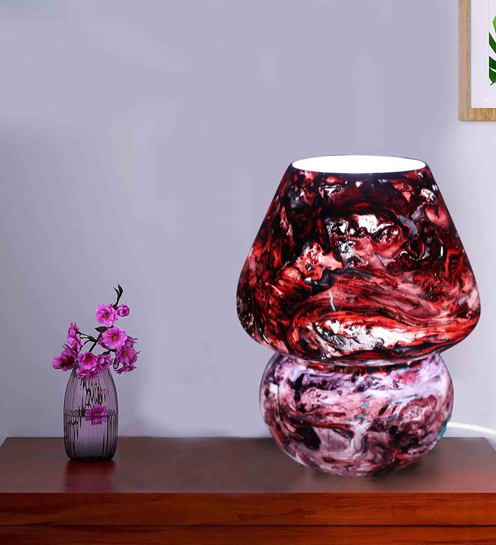 Buy Humphry Multicolour Glass Shade Night Lamp With Glass Base By ...