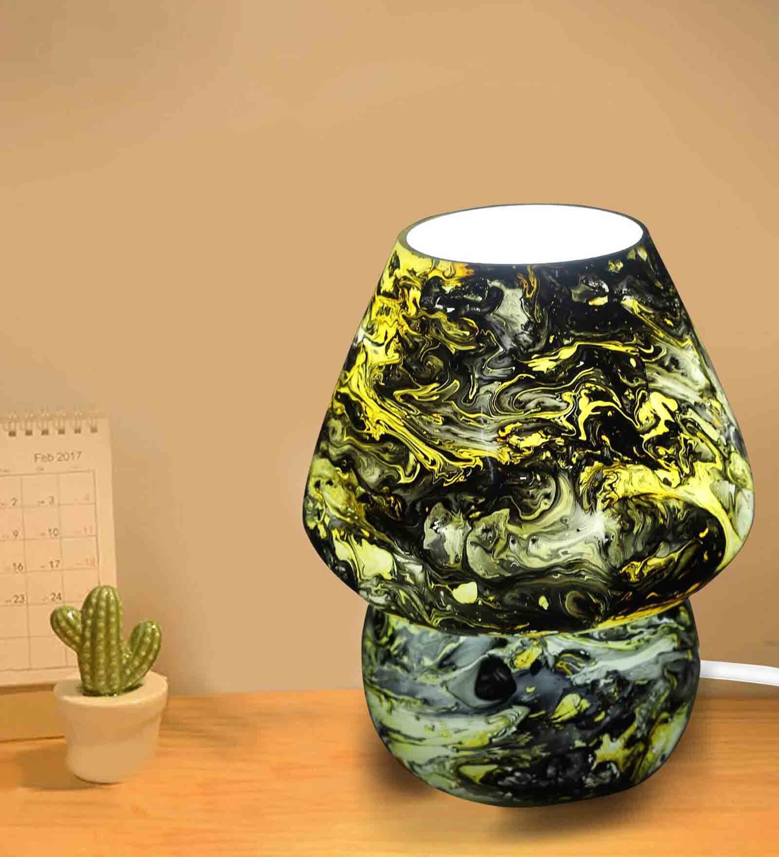 Buy Moby Multicolour Glass Shade Night Lamp With Glass Base By Clovefry ...