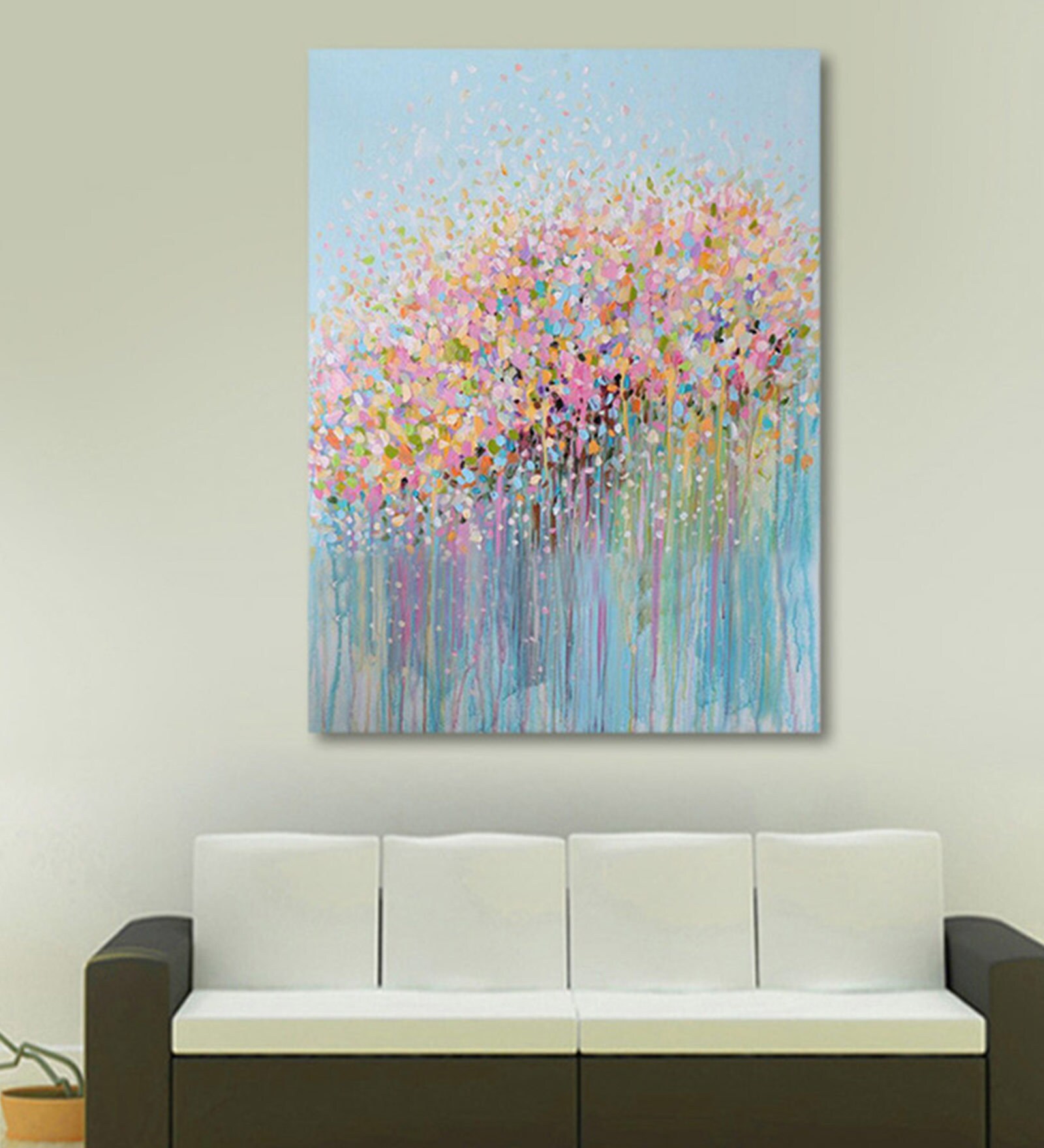 Buy Multicolour Hand Painted Modern Abstract Framed Art Print Canvas at ...
