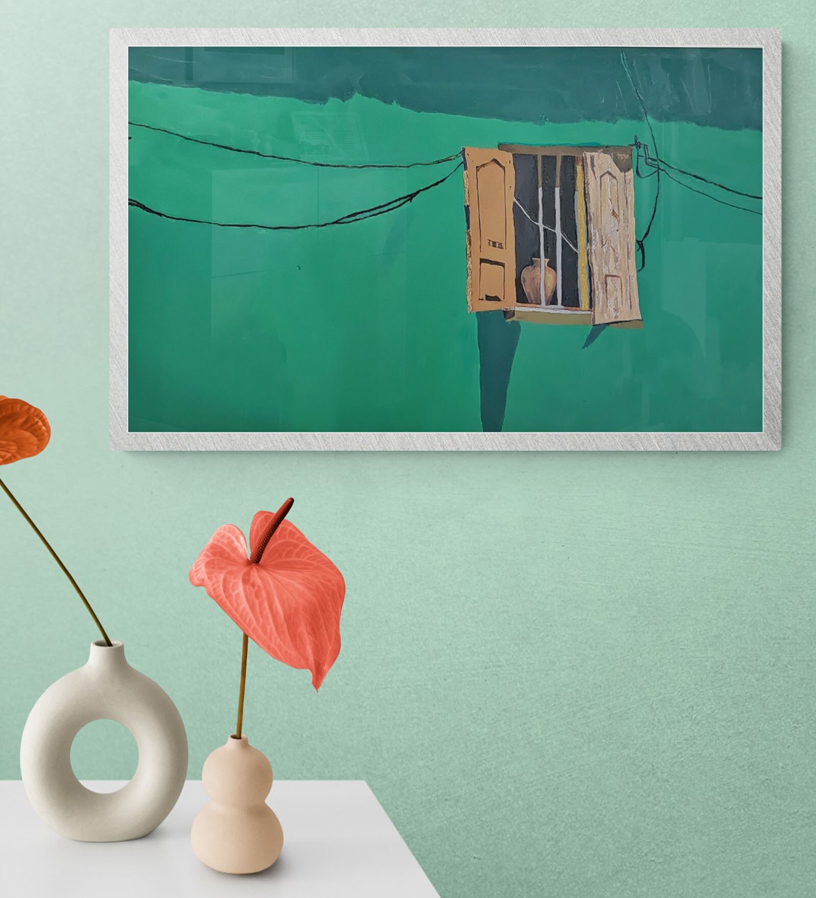 Buy My Window Handmade Acrylic On Unframed Canvas Painting at 16% OFF ...