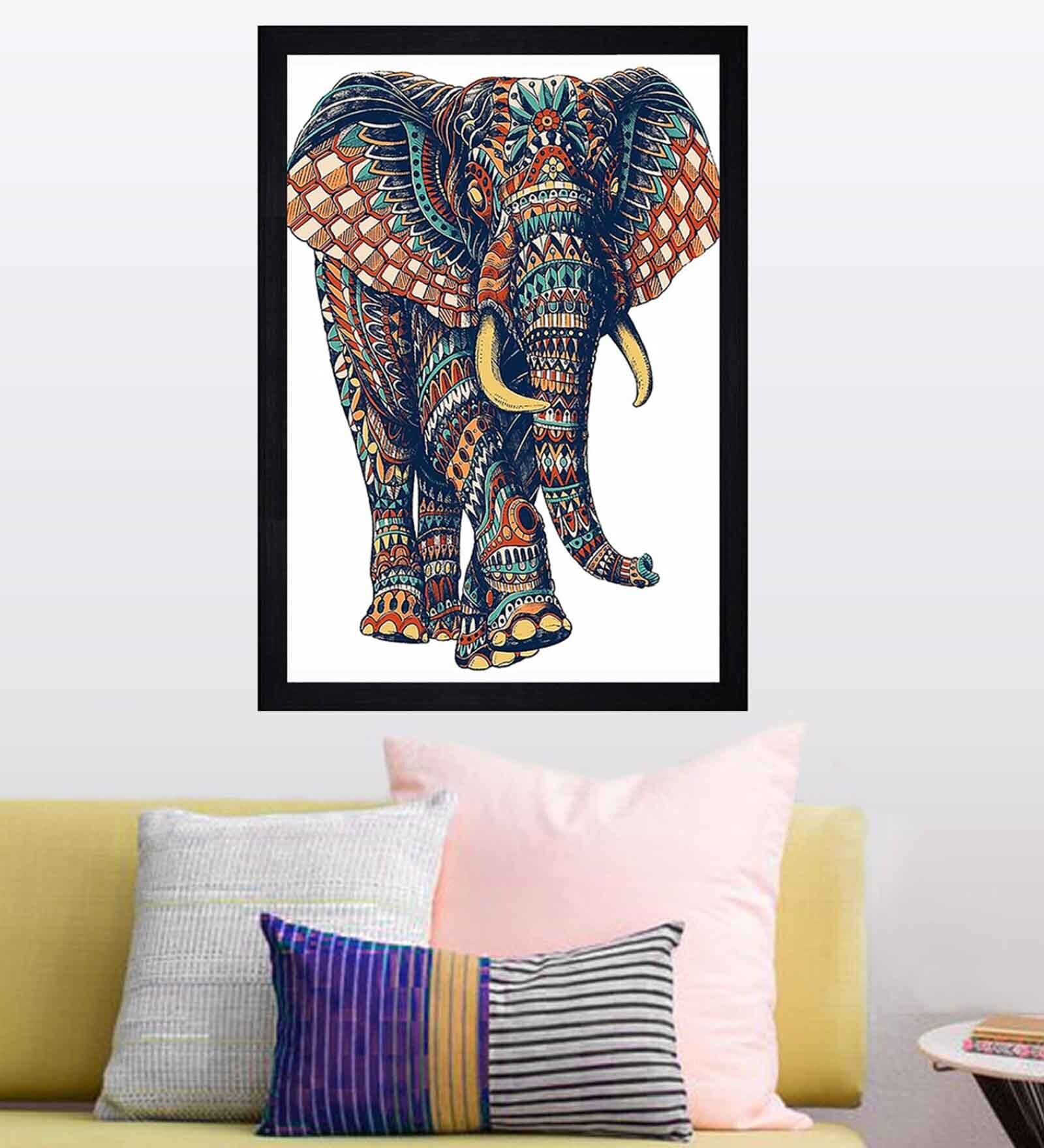 Buy Elephant Multicolour MDF Art Print at 33% OFF by Chaque Decor ...