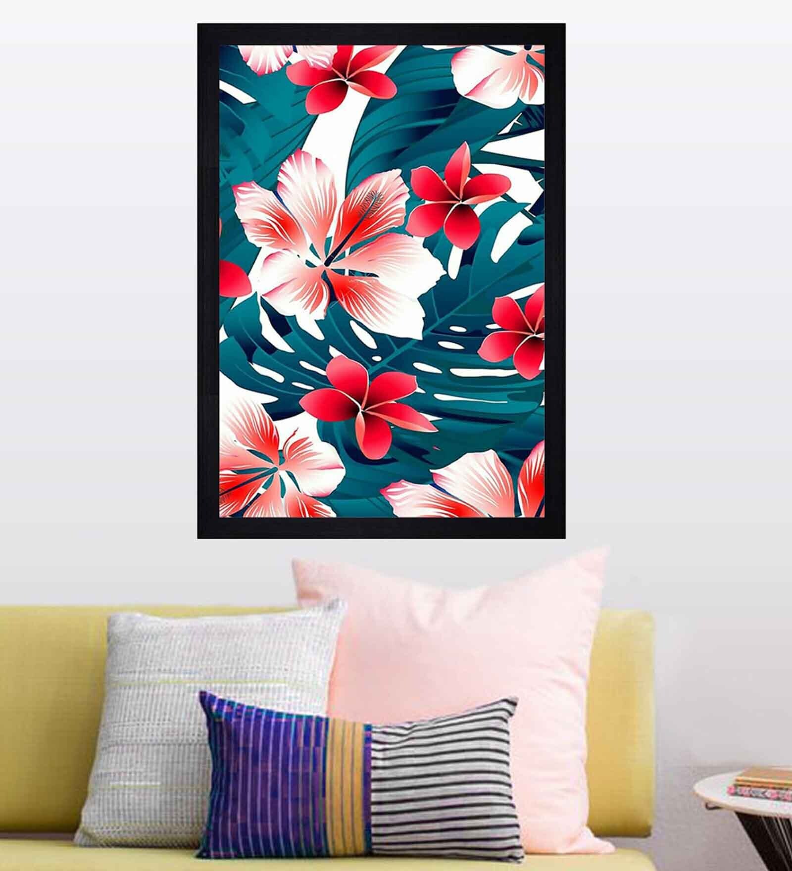 Buy Floral Multicolour MDF Art Print at 33% OFF by Chaque Decor | Pepperfry