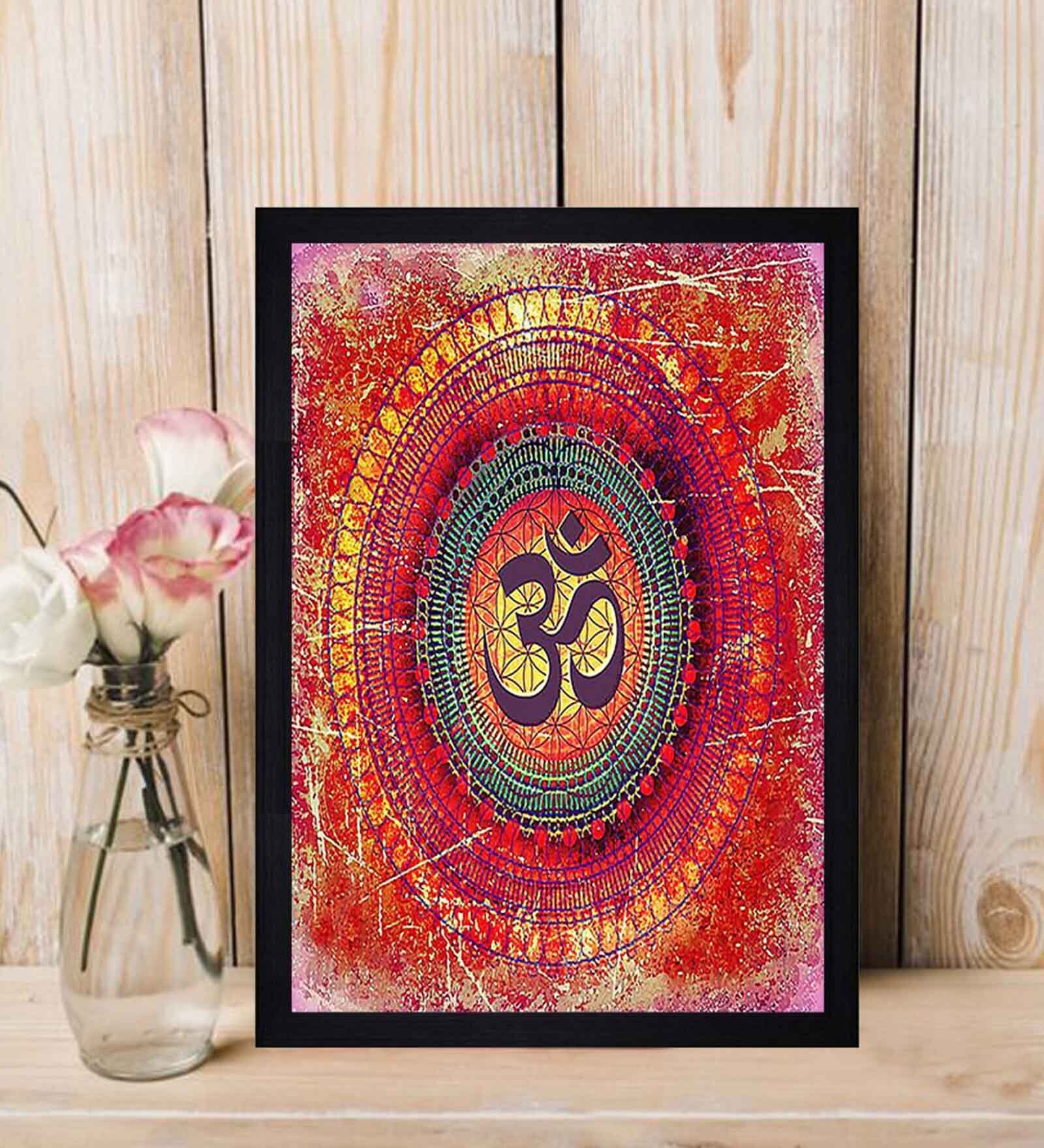 Buy Om Multicolour MDF Art Print at 21% OFF by Chaque Decor | Pepperfry