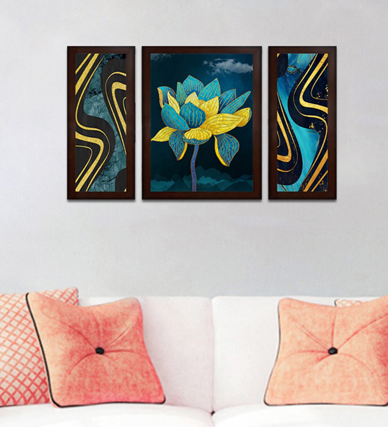 Buy Multicolour MDF Framed Abstract Art Panel Set of 3 at 15% OFF by ...