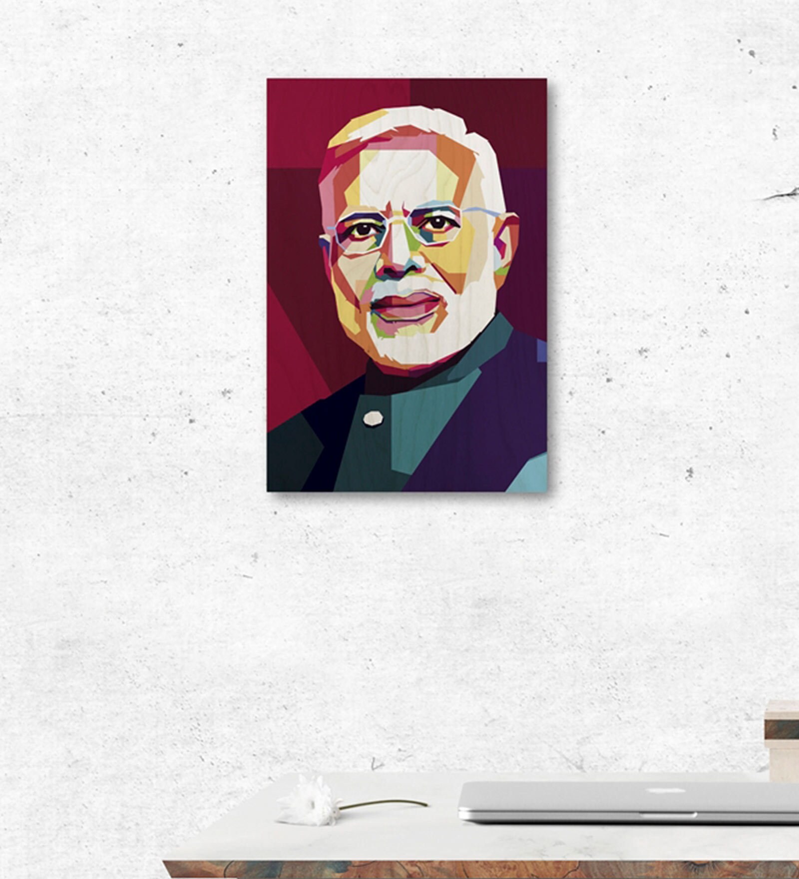 Buy Multicolour Narendra Modi Wood Print By Chitrachaya Online ...