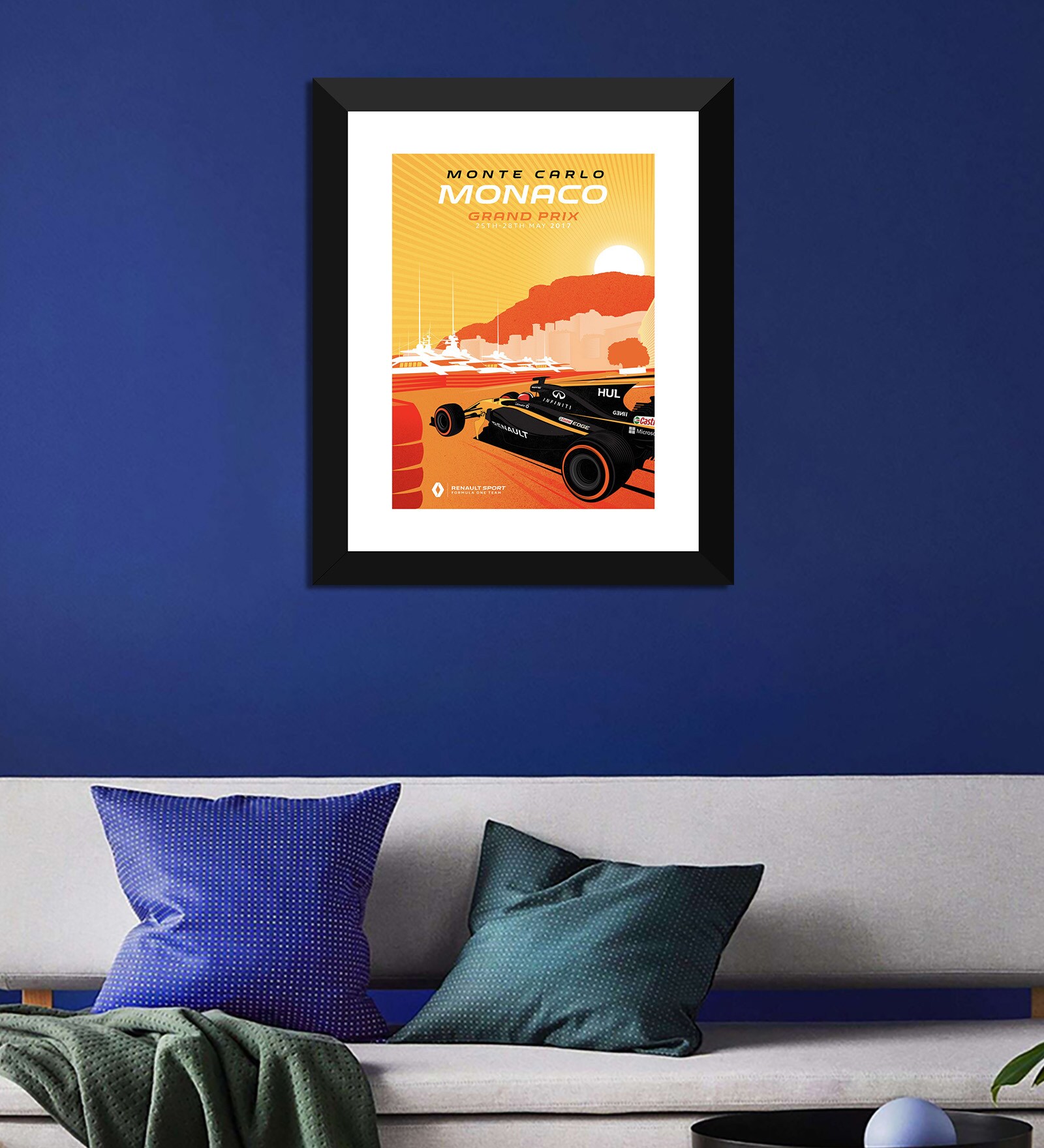 Buy Multicolour Paper Grand Prix 2017 Monaco Premium Quality Framed ...