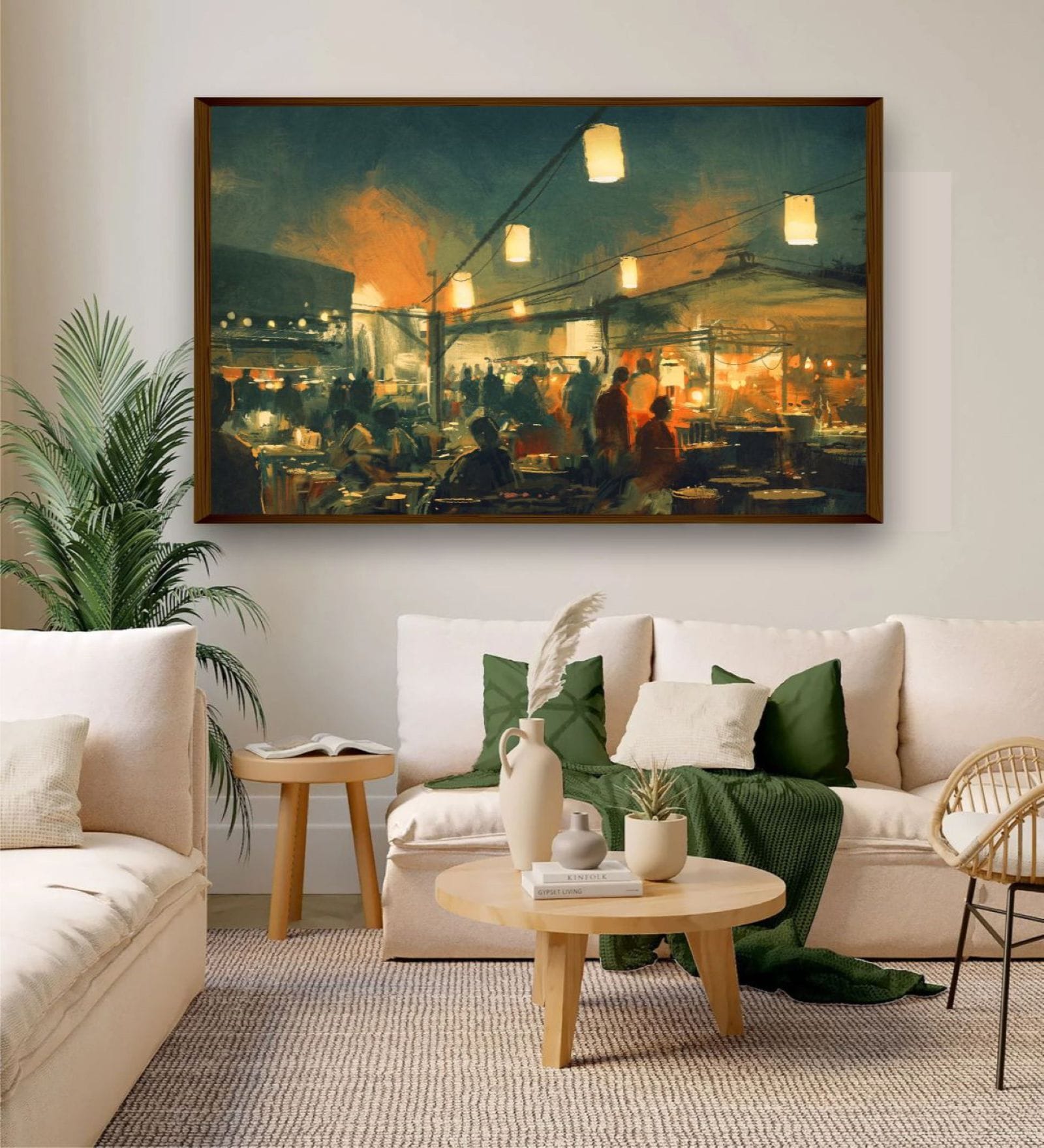Buy The Verbalicles Multicolor Canvas Framed People and Places Art ...