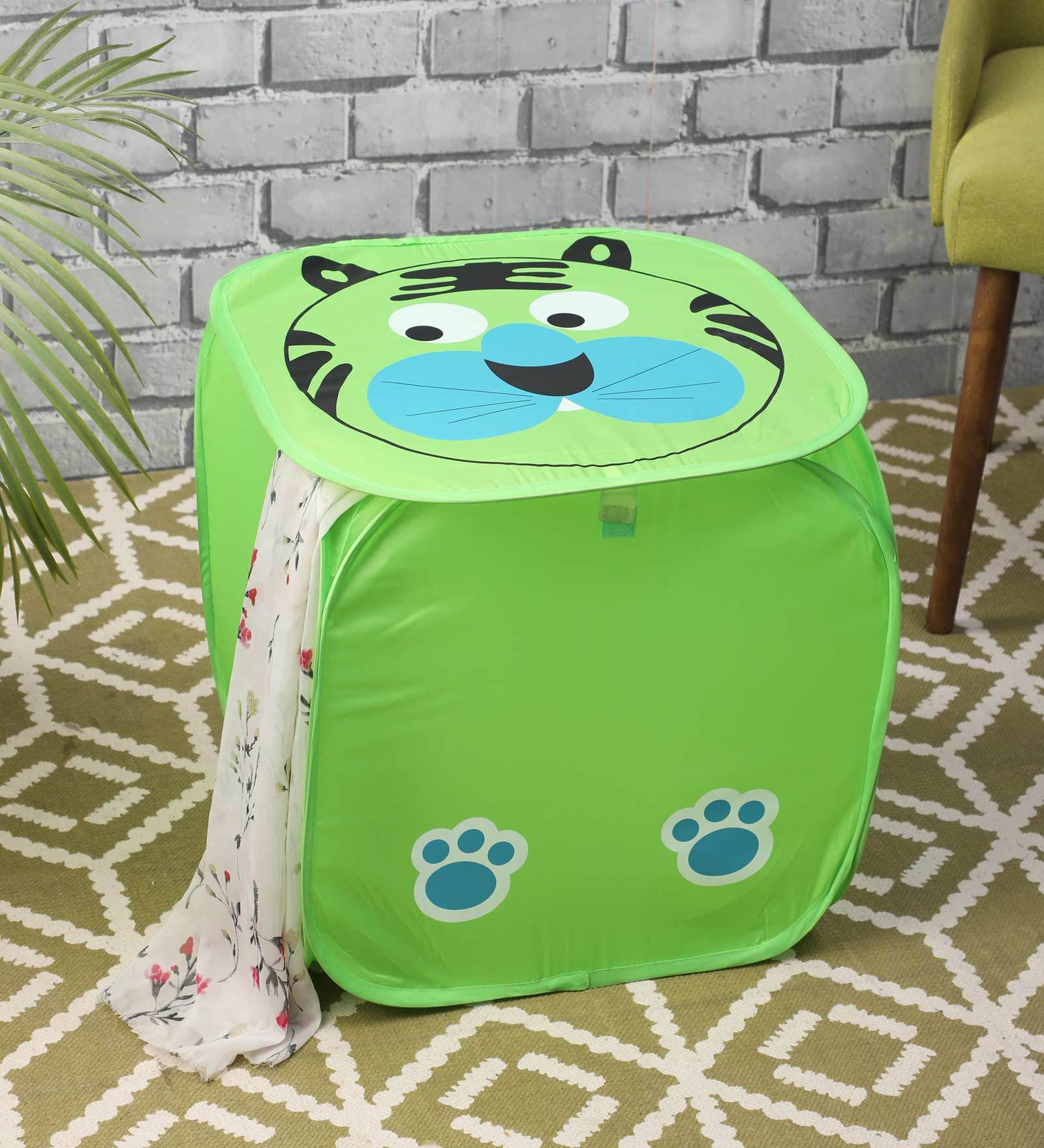Buy 20 Ltr Polyester Laundry Basket In Green at 22% OFF by Muren ...