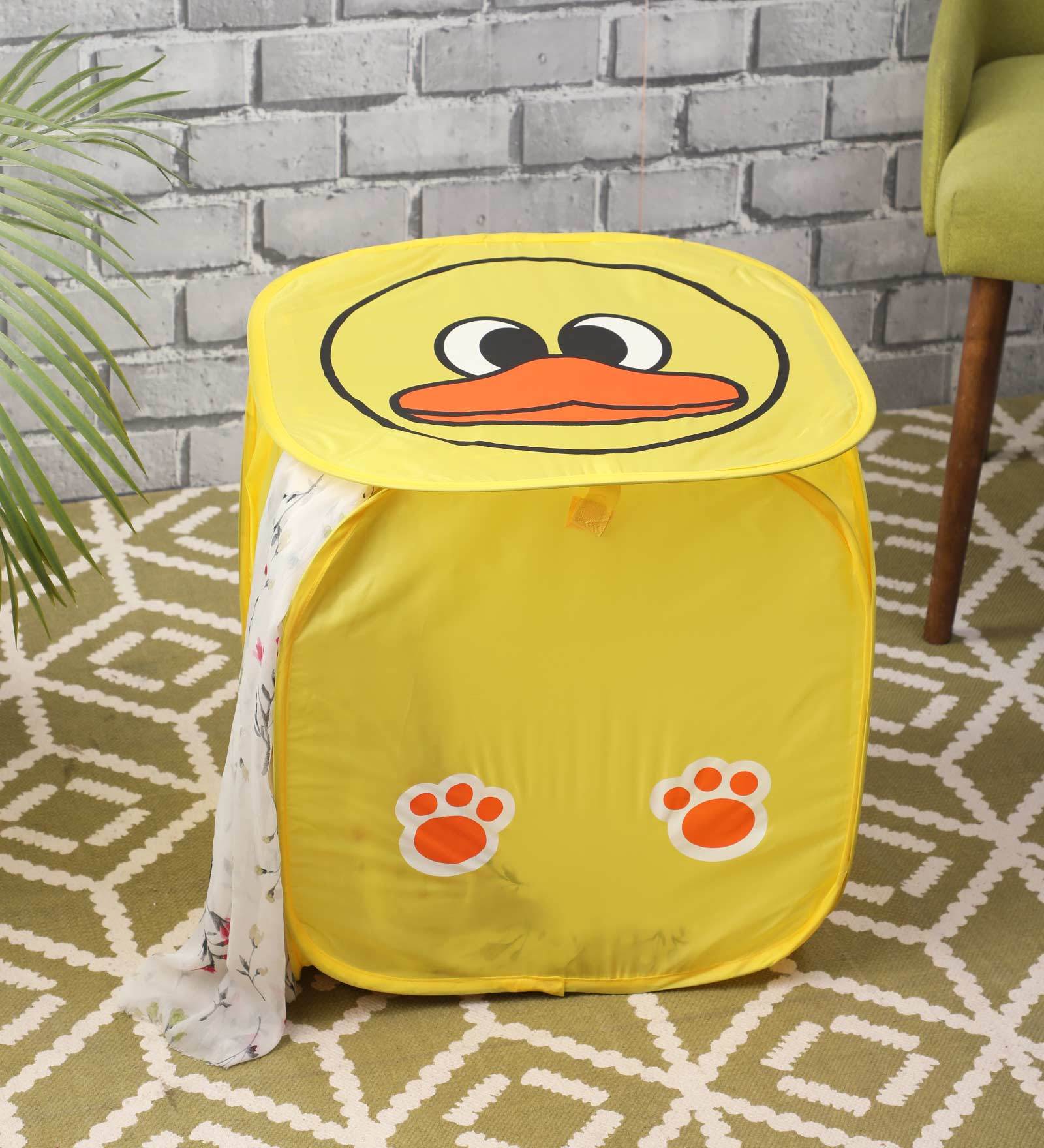 Buy 20 Ltr Polyester Laundry Basket In Yellow at 14% OFF by Muren ...