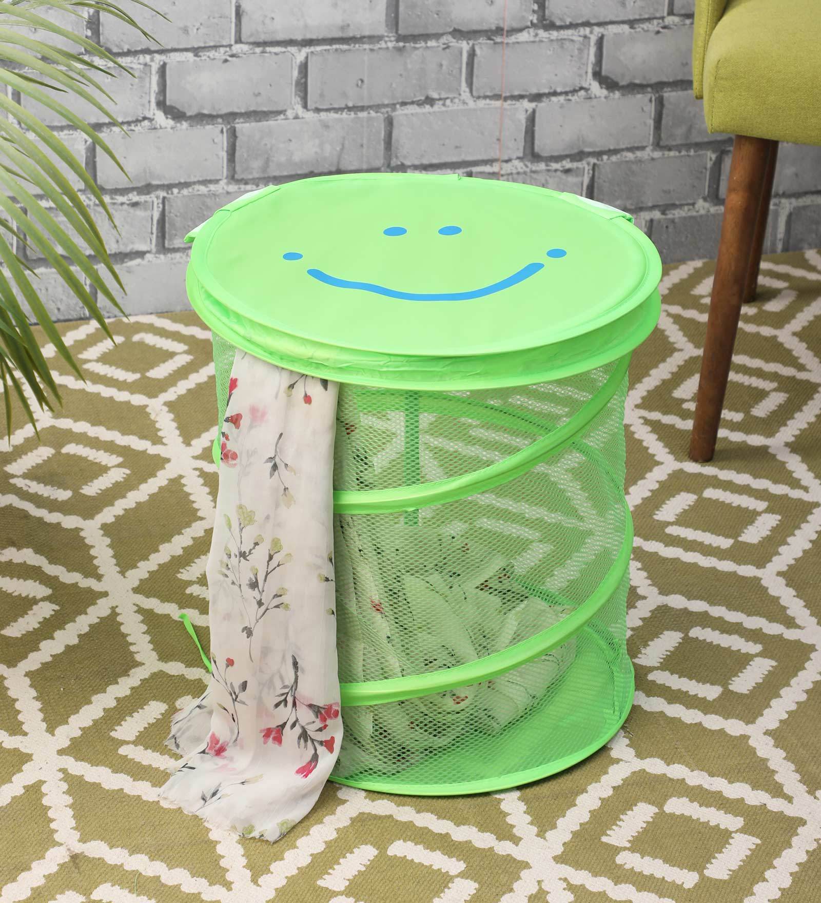 Buy 20 Ltr Polyester Laundry Basket In Green at 36% OFF by Muren ...