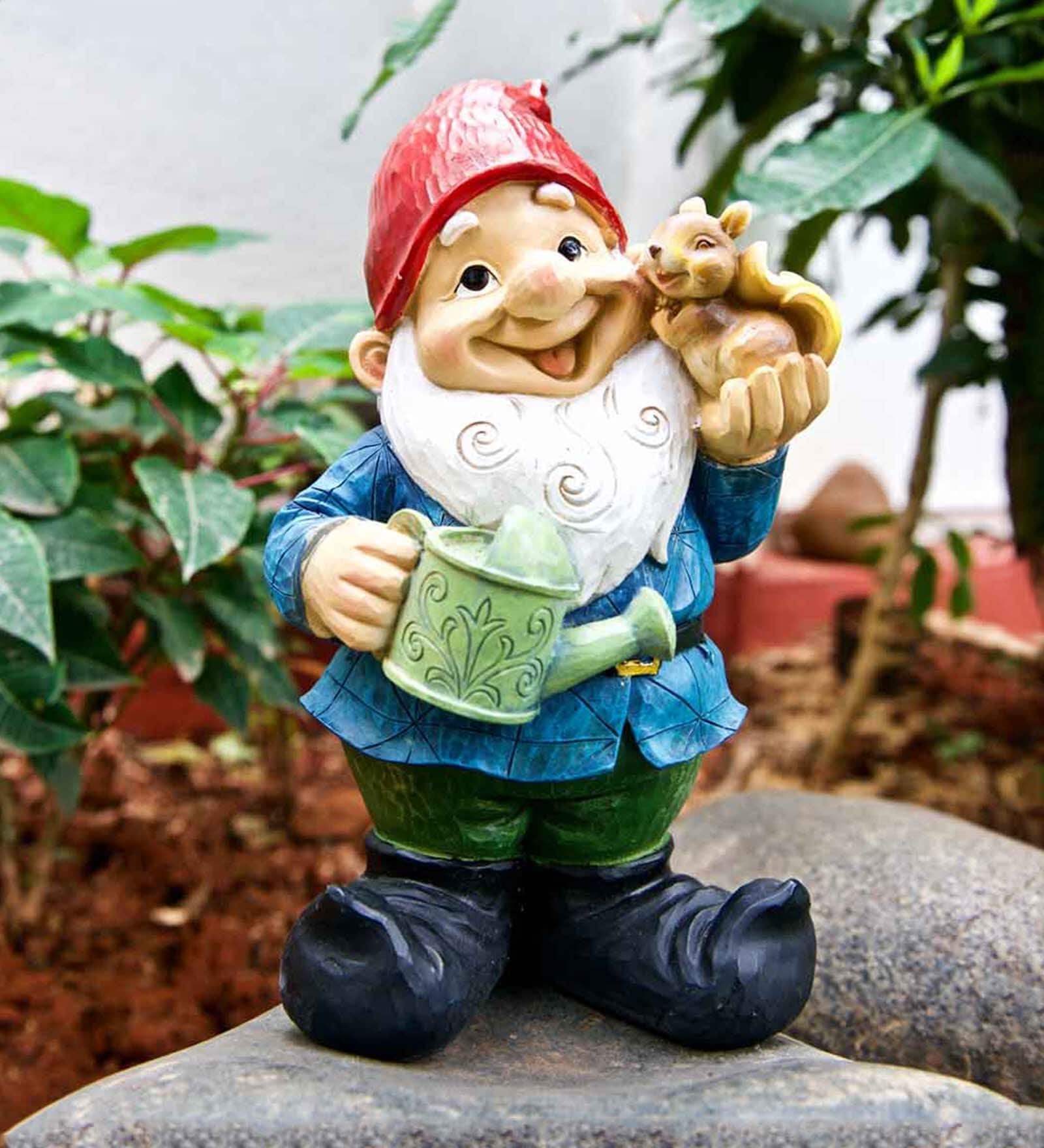 Buy Multicolour Polyresin Standing Elf Gnome Garden Figurine by Isaaka ...