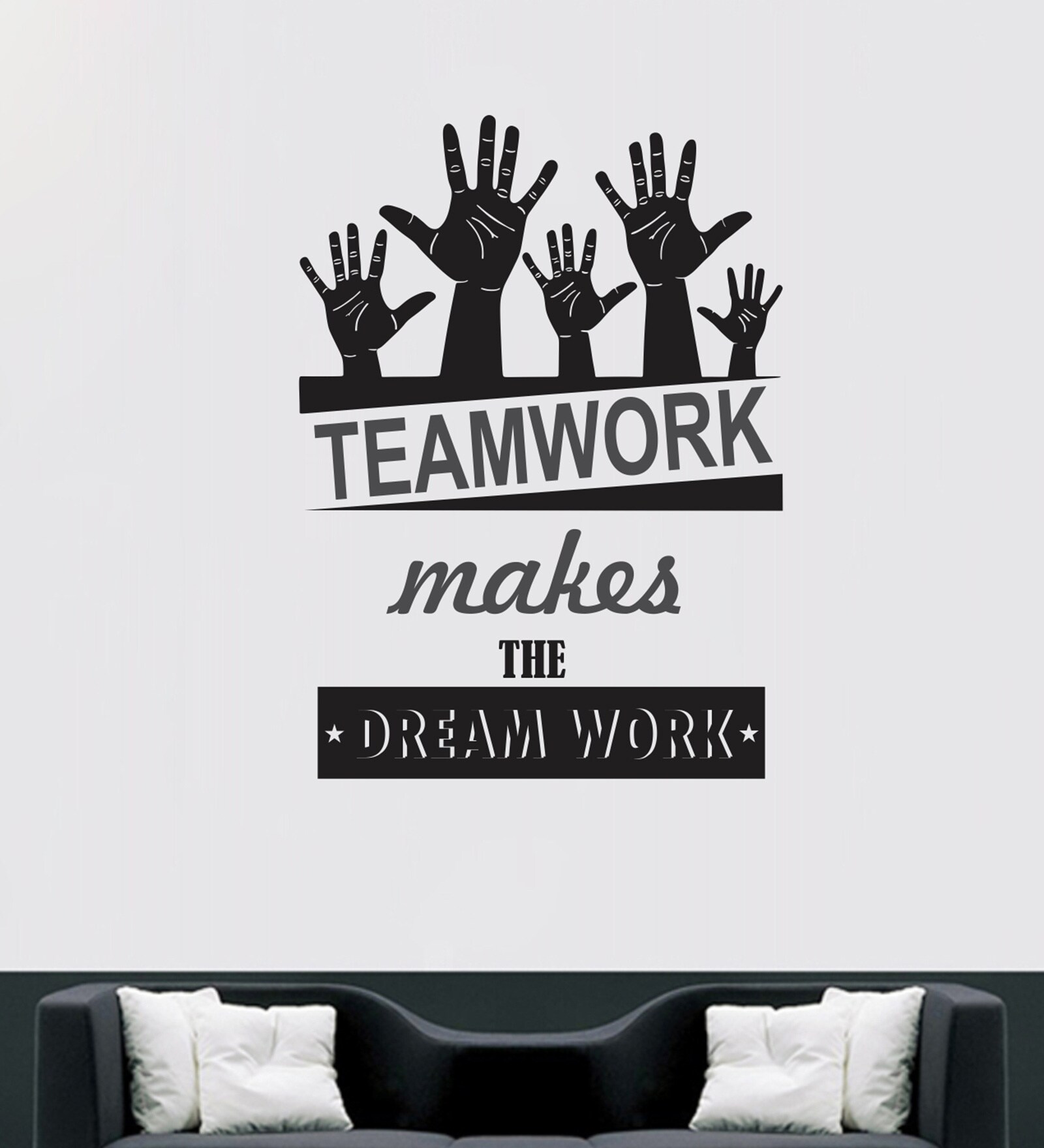 Buy Multicolour PVC Vinyl Teamwork Dreamwork Quote Wall Sticker by ...