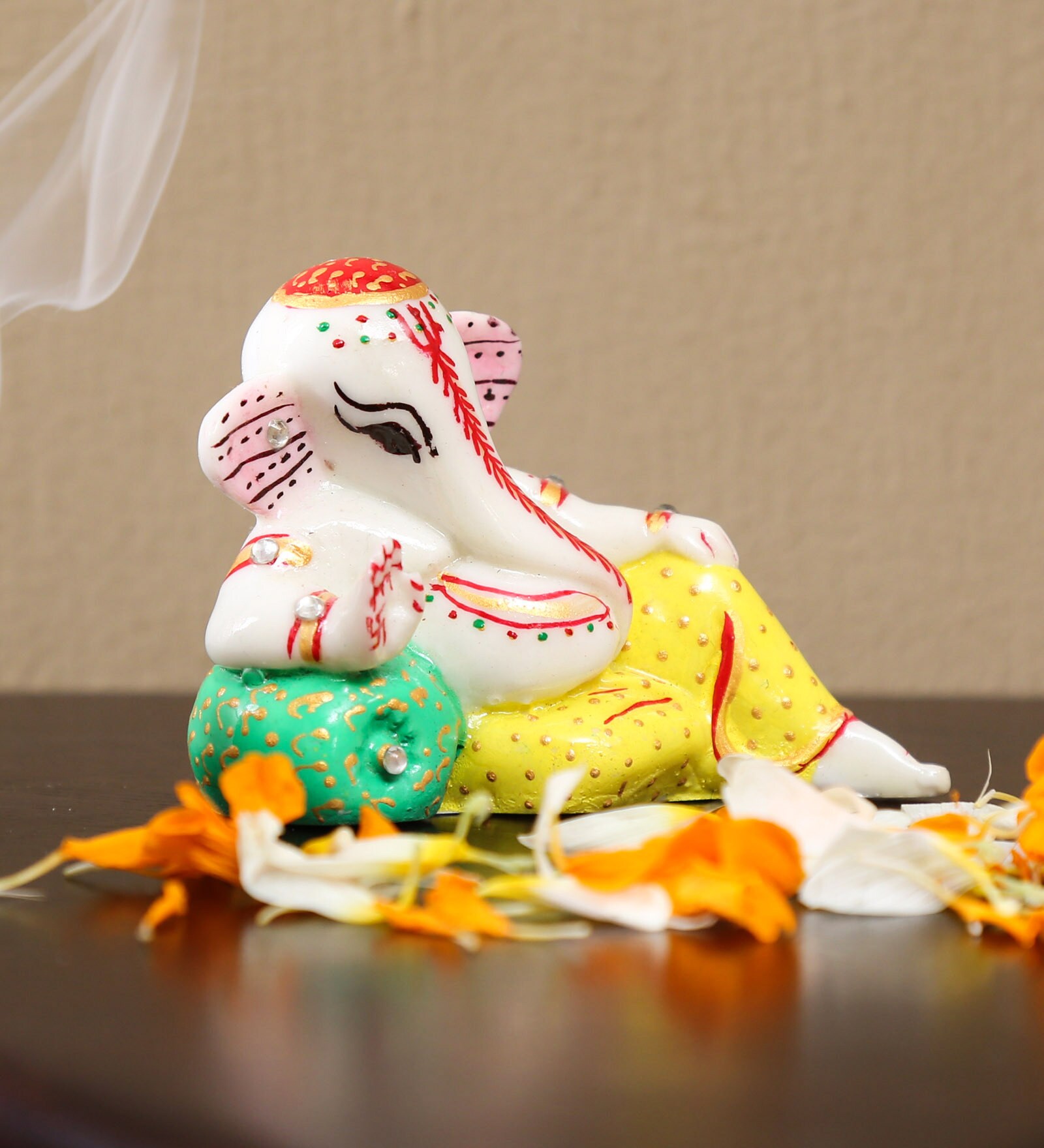 Buy Multicolour Resin Carved Relaxing Ganesha at 38% OFF by Handicrafts ...