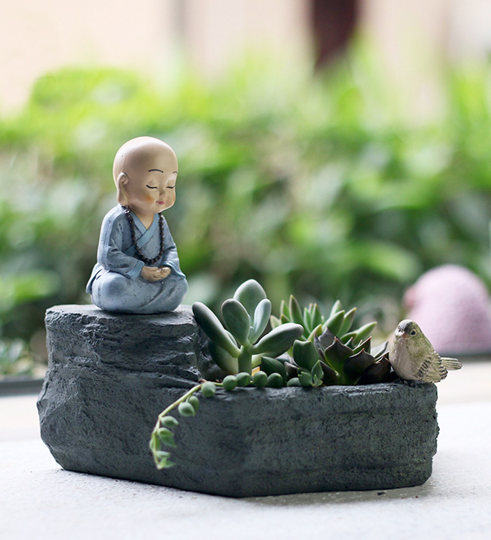 Buy Multicolour Resin Meditating Monk Resin Planter Pot at 30% OFF by ...