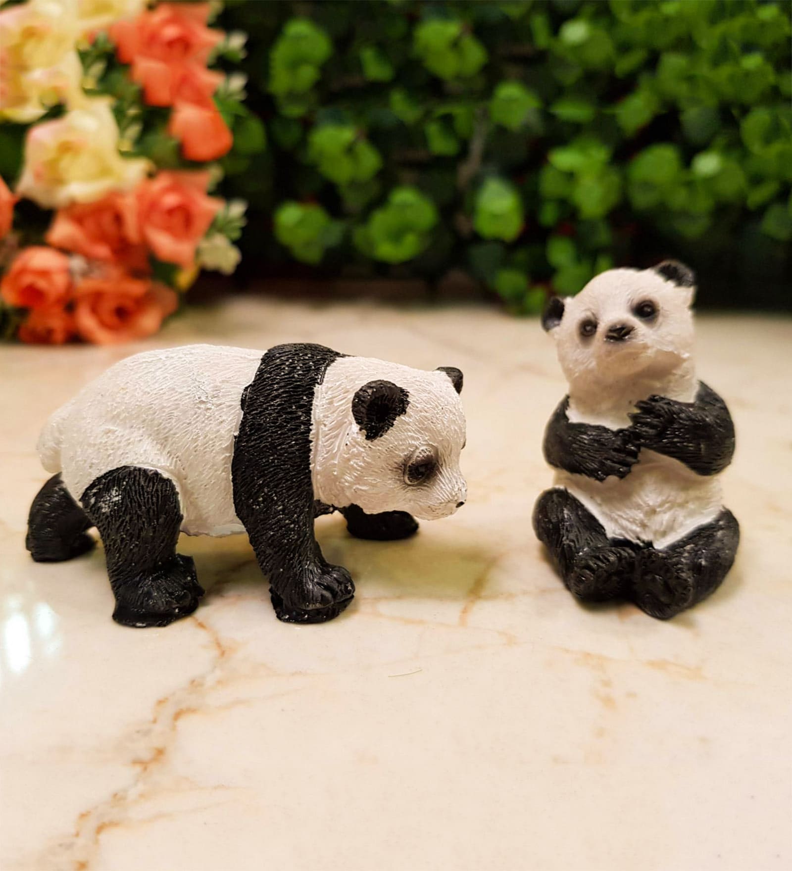 Buy Multicolour Resin Panda Artificial Bird & Animal - Set of 2 by ...