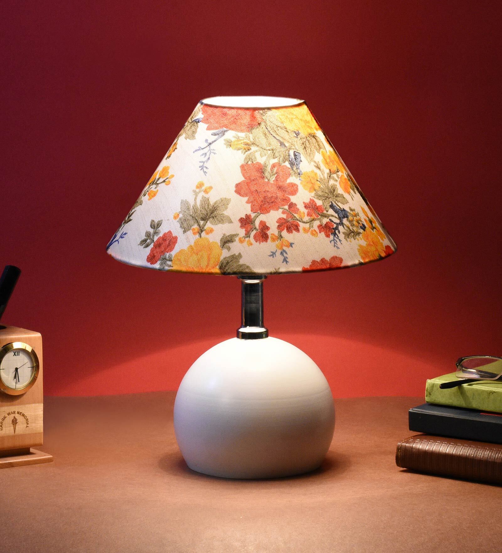 Buy Multicolour Shade Table Lamp With Metal Base By Foziq at 53% OFF by ...