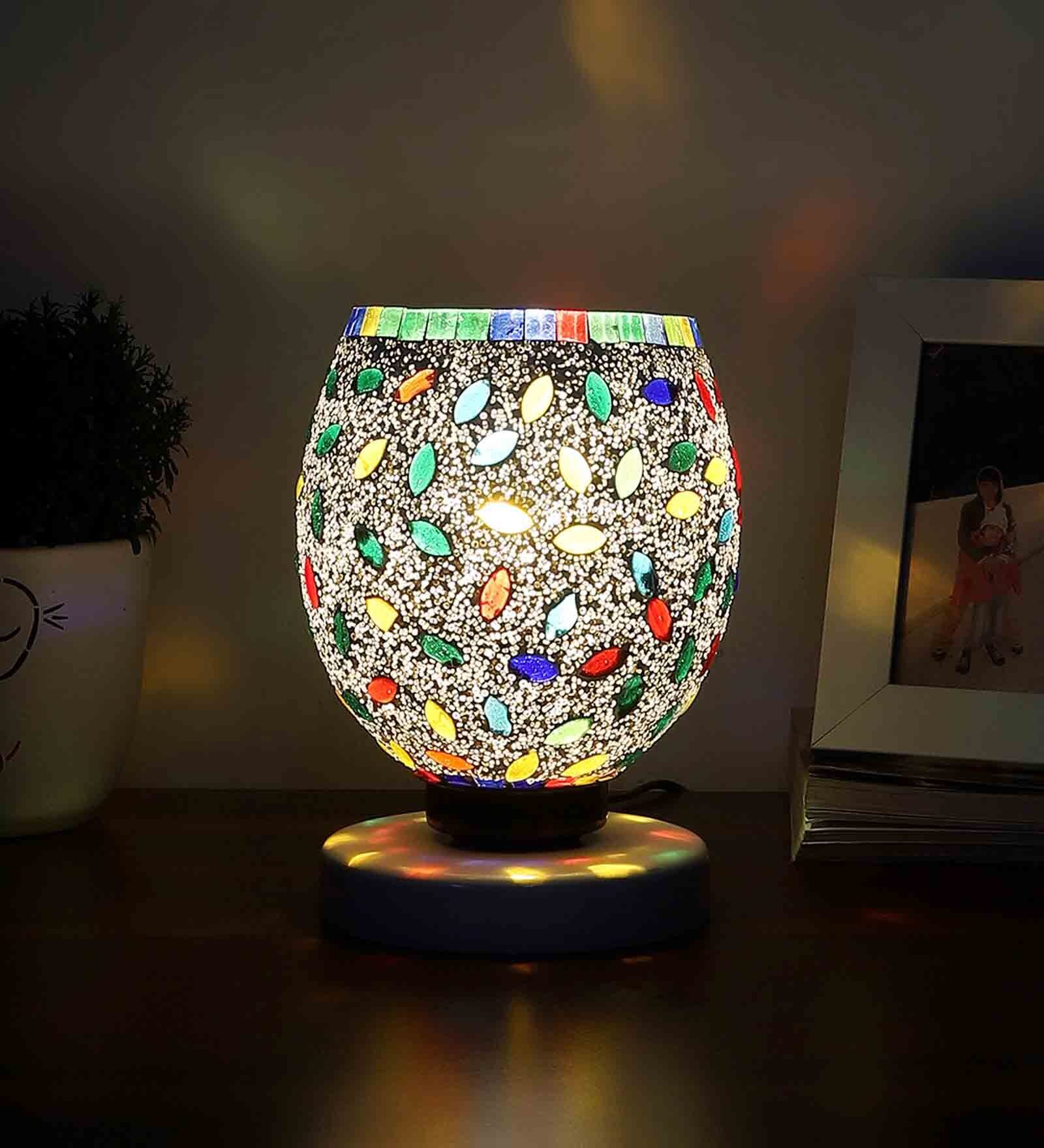 Buy Multicolour Shade Table Lamp With Wood Base By New Era at 46% OFF ...