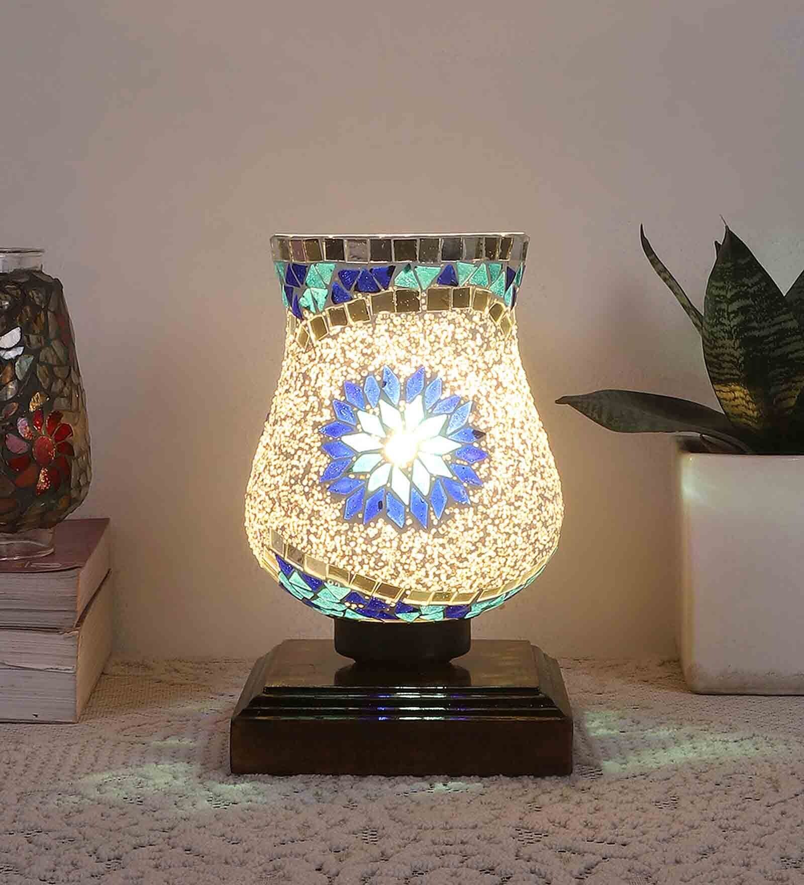 Buy Multicolour Shade Table Lamp With Wood Base By New Era at 54% OFF ...