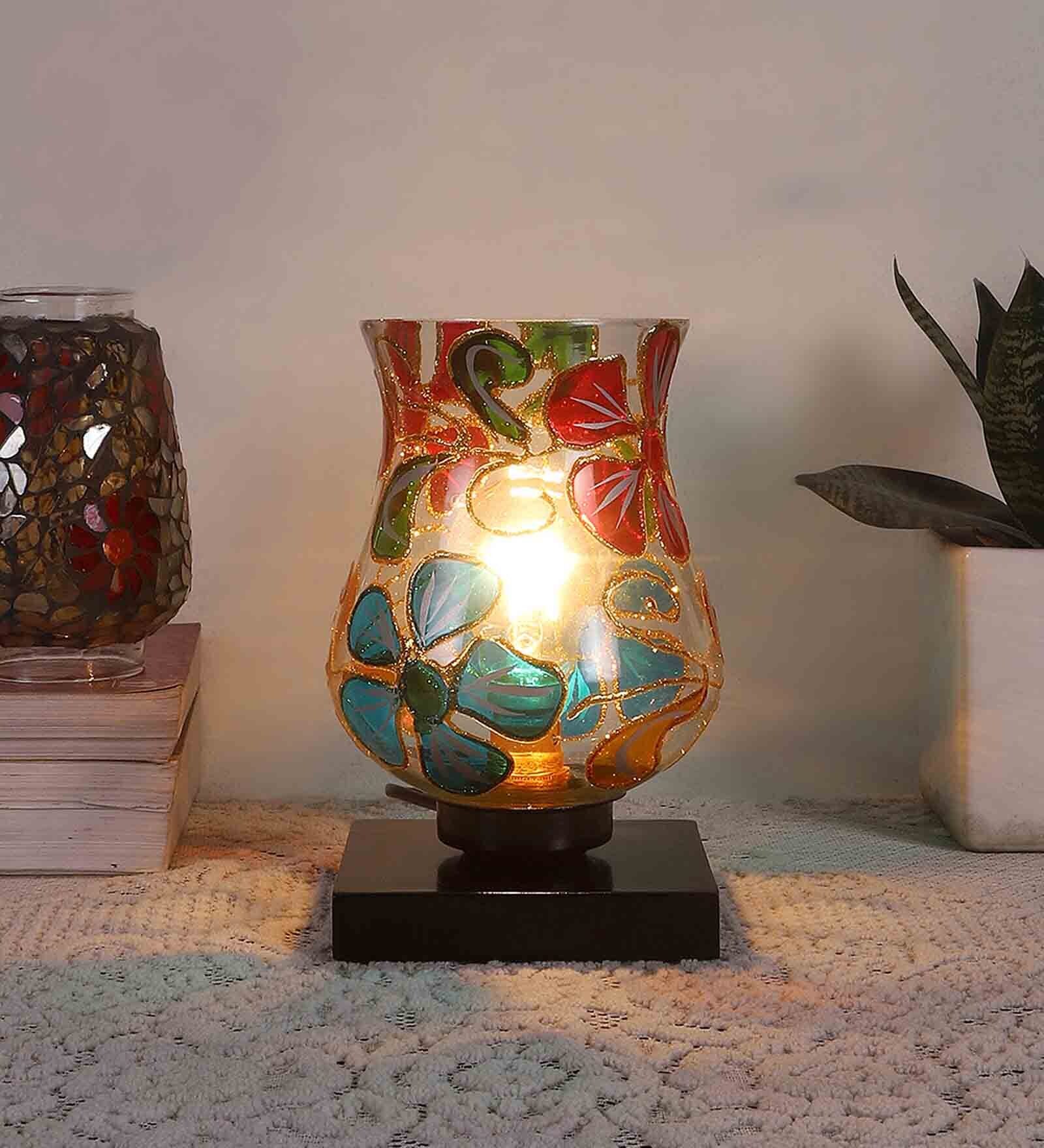 Buy Multicolour Shade Table Lamp With Wood Base By New Era at 53% OFF ...