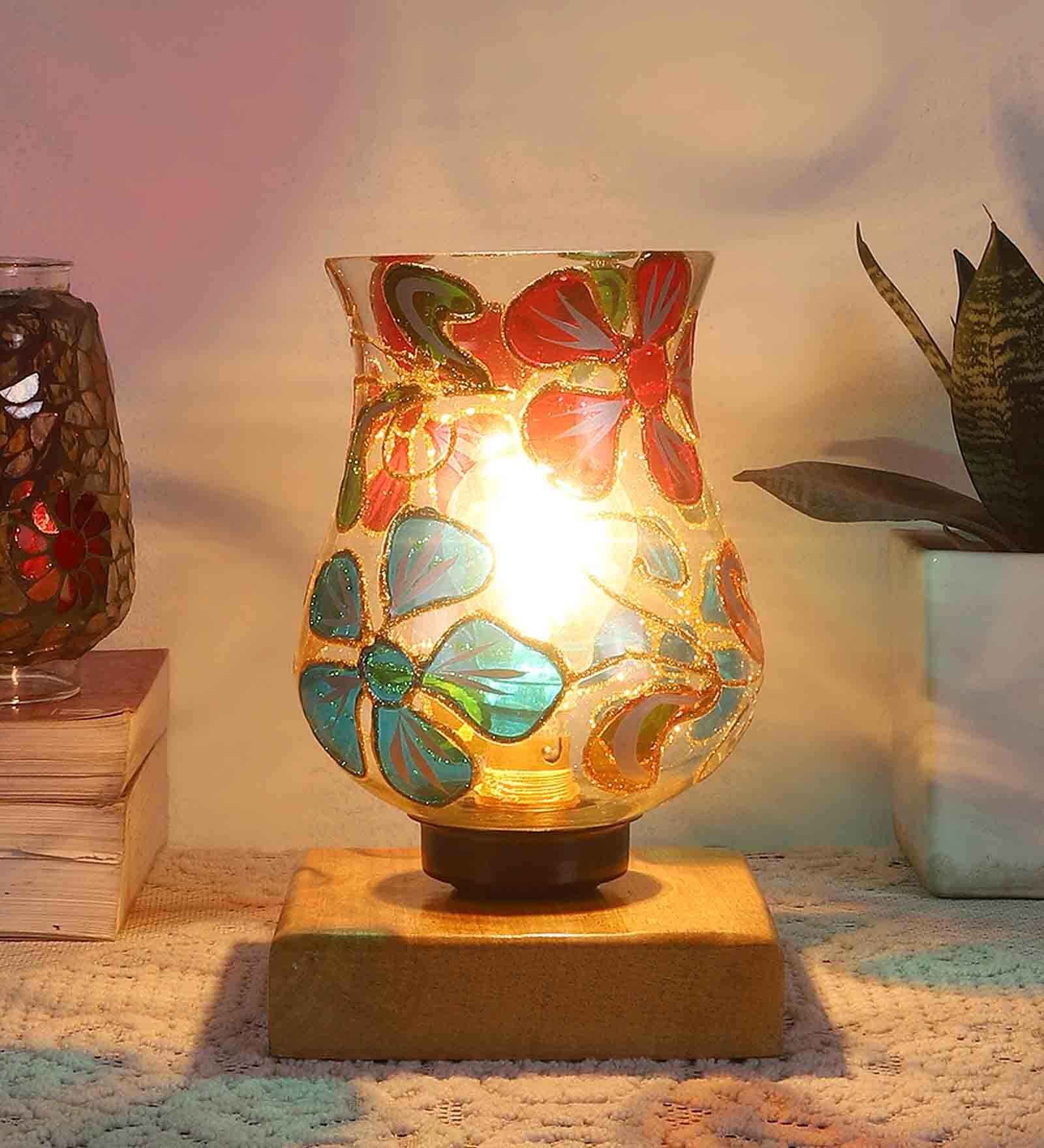 Buy Multicolour Shade Table Lamp With Wood Base By New Era at 15% OFF ...
