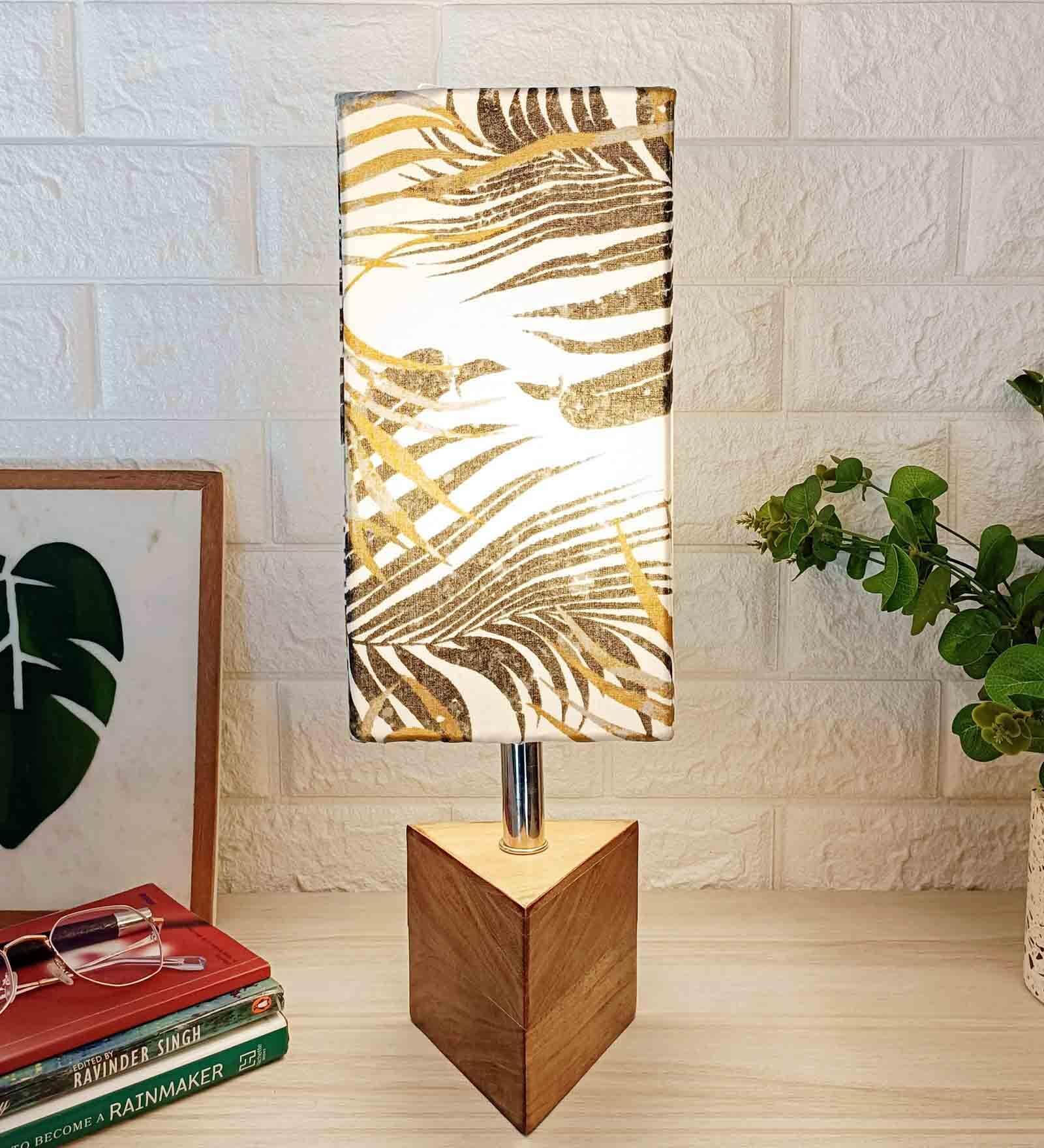 Buy Multicolour Shade Table Lamp With Wood Base By Posh N Plush at 14% ...