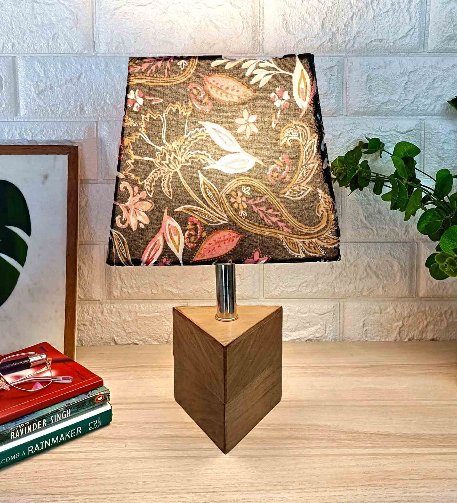 Buy Multicolour Shade Table Lamp With Wood Base By Posh N Plush at 14% ...