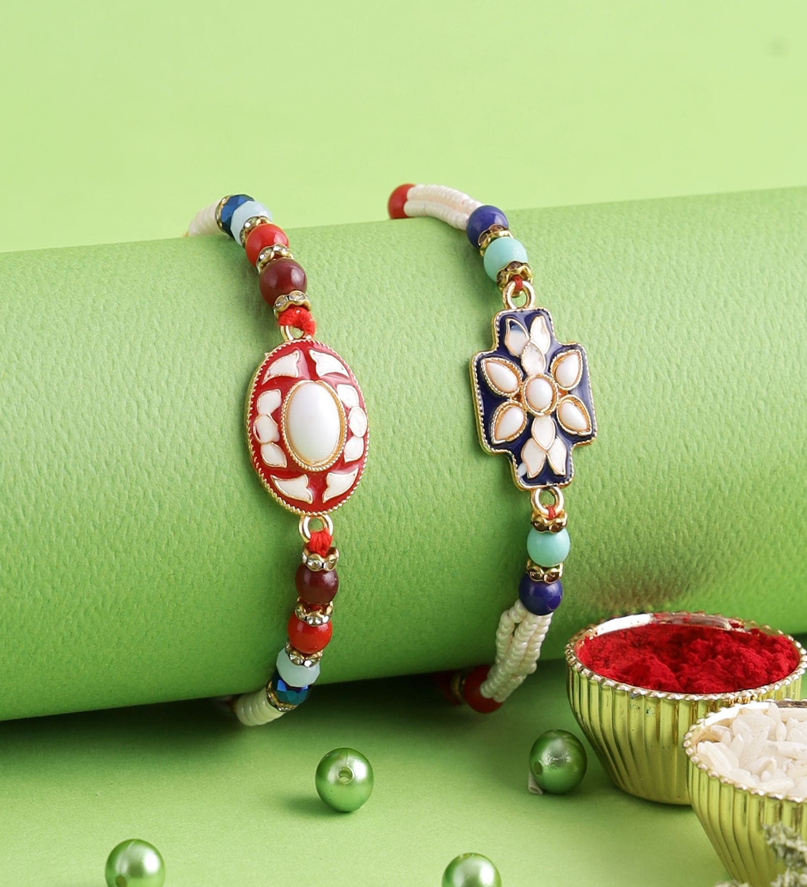 Buy Multicolour Thread & Plastic Rakhi Set by Aapno Rajasthan at 30% ...