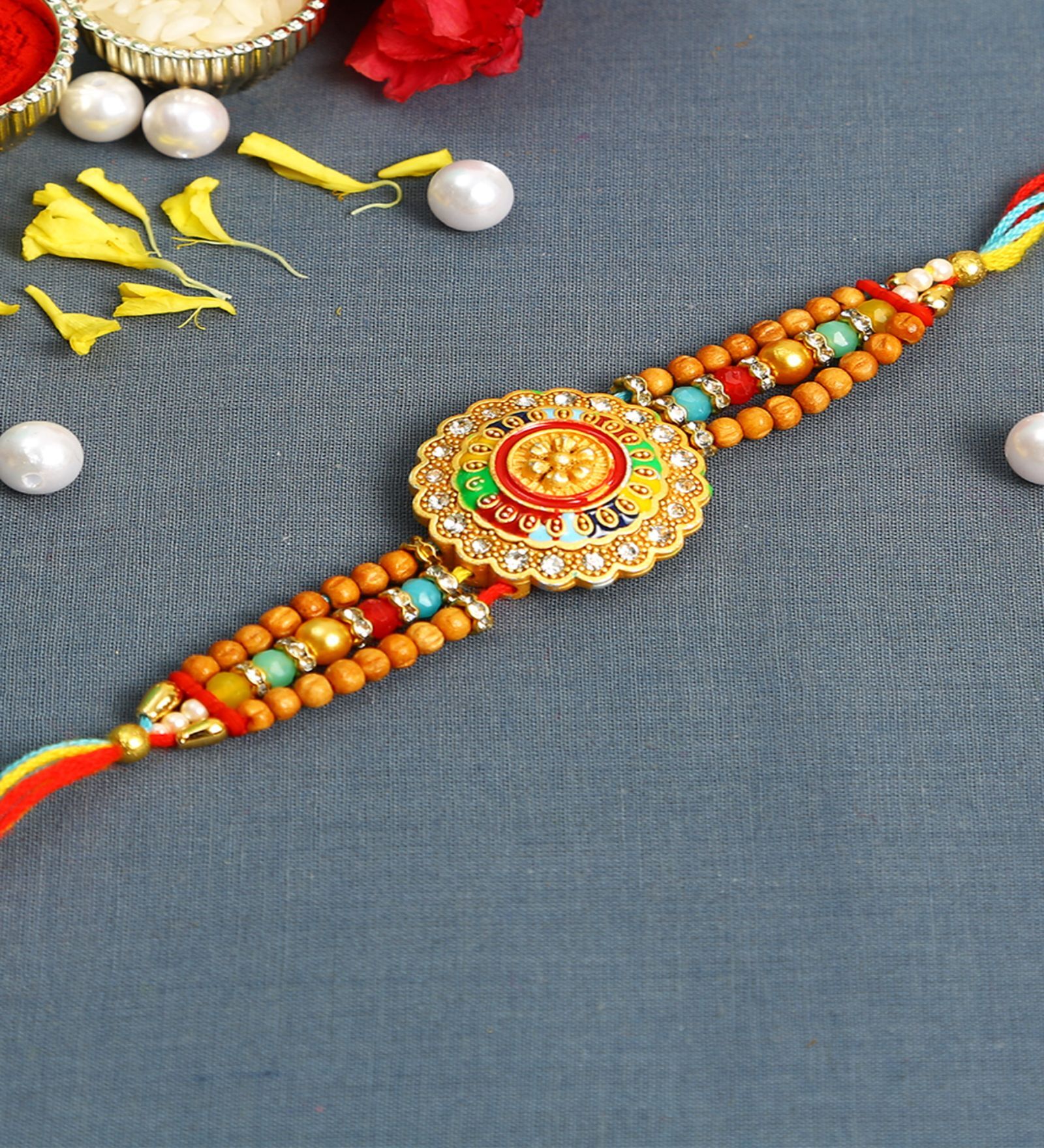 Buy Multicolour Thread & Plastic Rakhi Set by Aapno Rajasthan at 30% ...