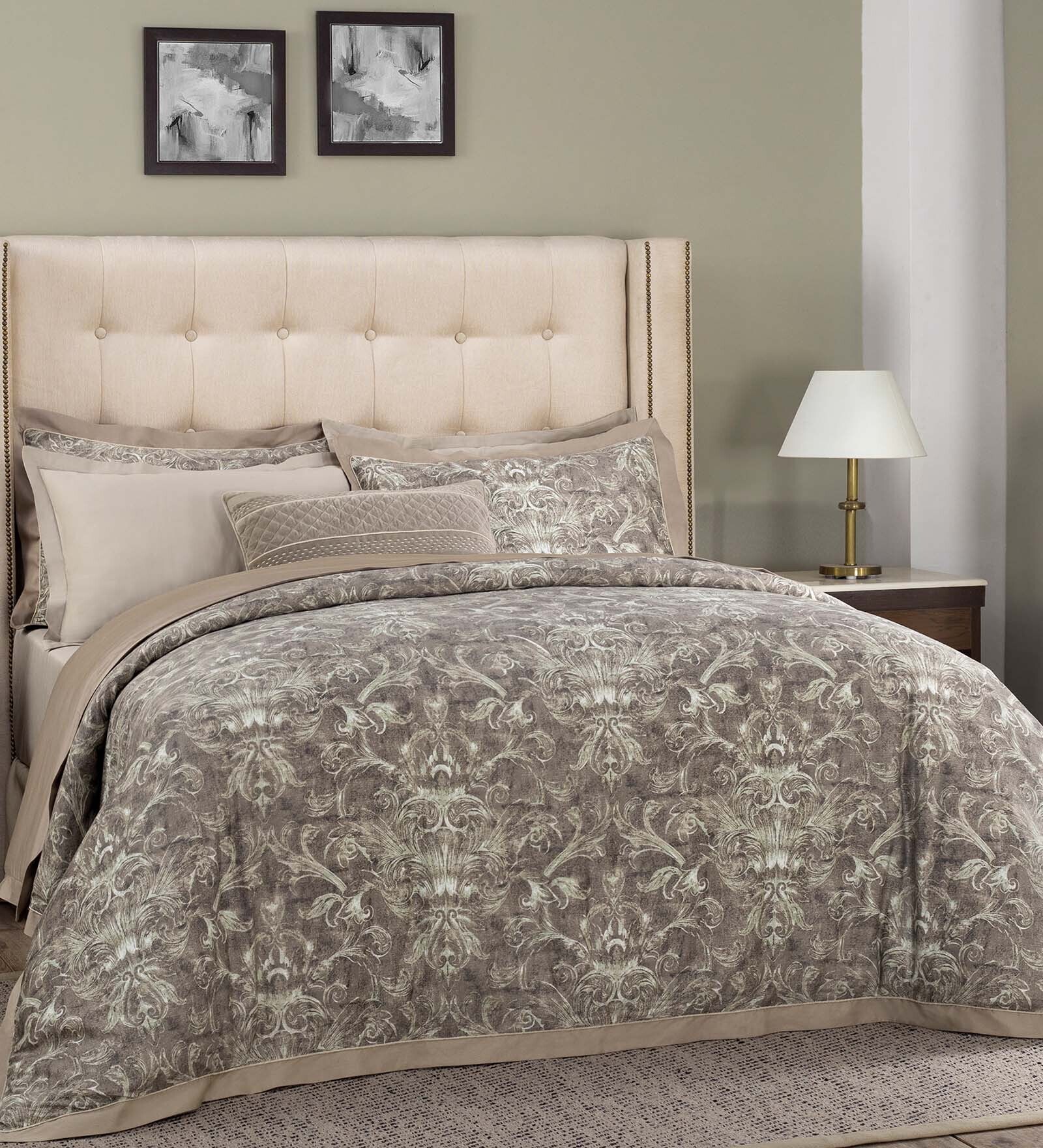 Buy Multicolour Traditional 100% Cotton 7 Pieces Double Bedding Set ...