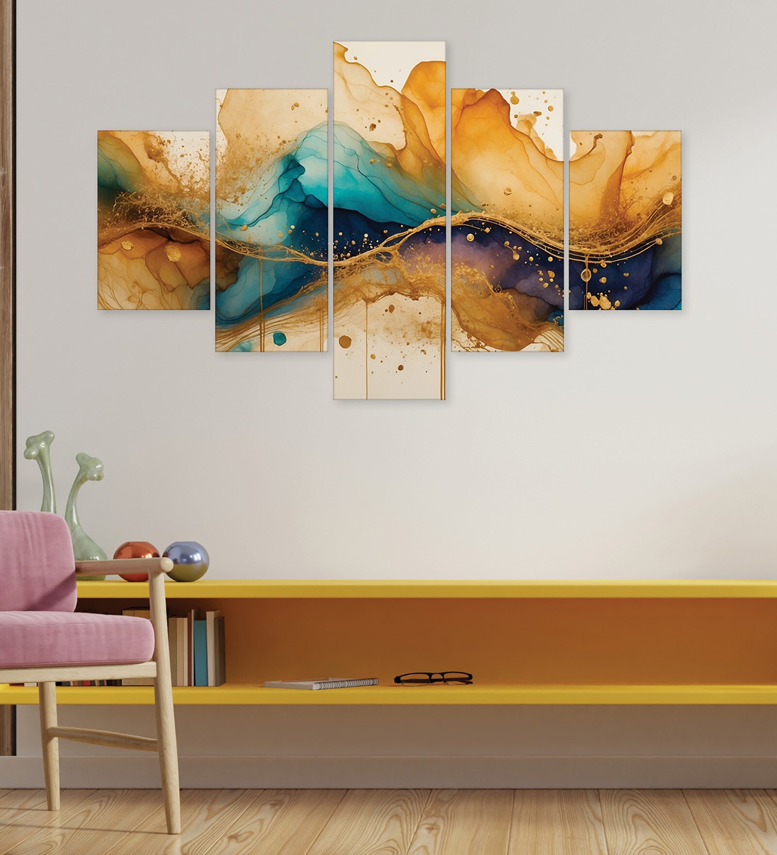Buy Multicolour Vinyl (Set of 5) Art Panels at 10% OFF by Random ...