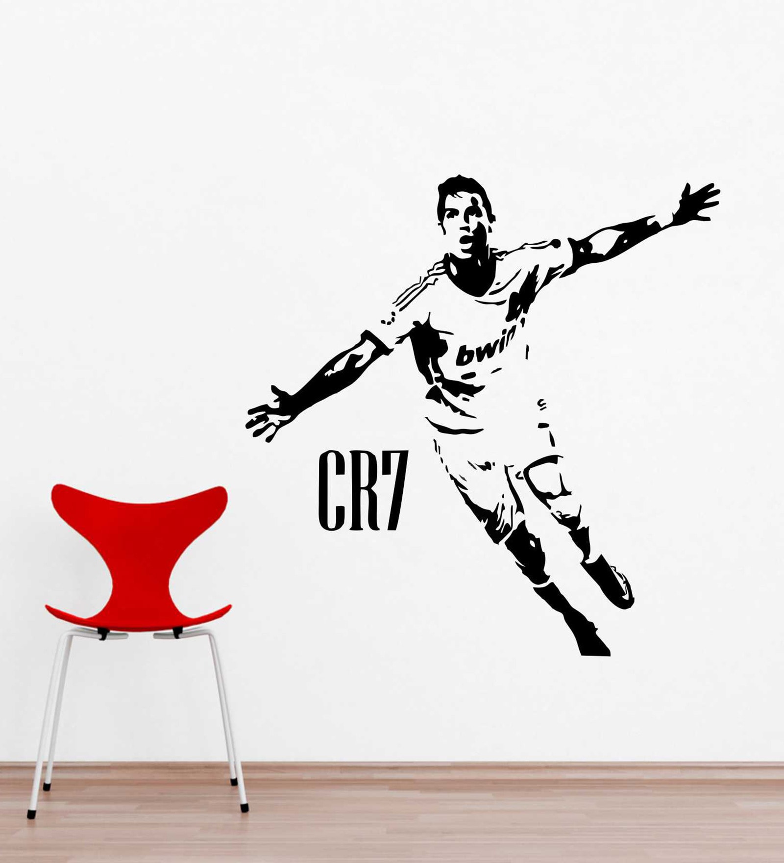 Buy Multicolour Vinyl Ronaldo Cr7 Wall Sticker By Wall Attraction ...