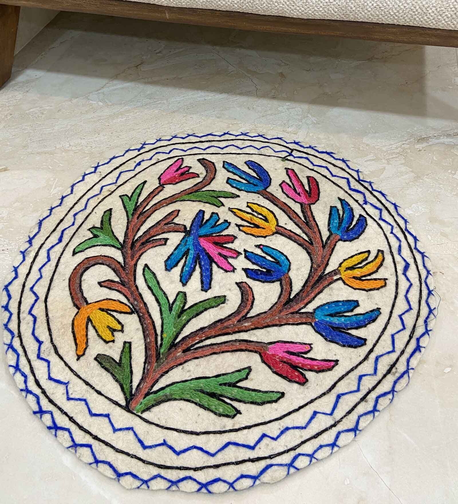 Buy Multicolour Wool Traditional 24 x 24 Inches Hand tufted Rugs at 100 ...