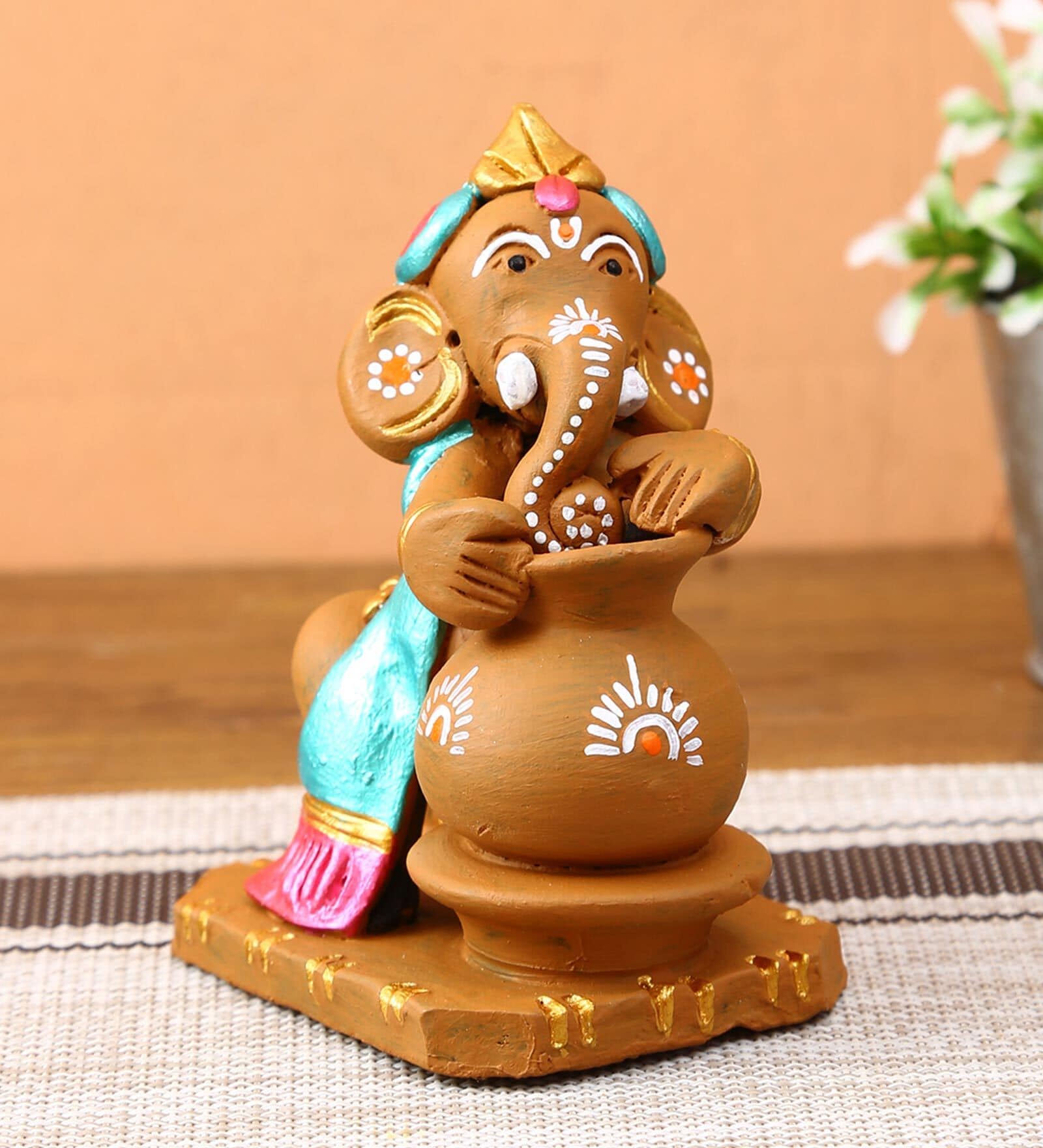 Buy Multicolourcolor Terracotta Pot Making Ganesh Showpiece at 31% OFF ...