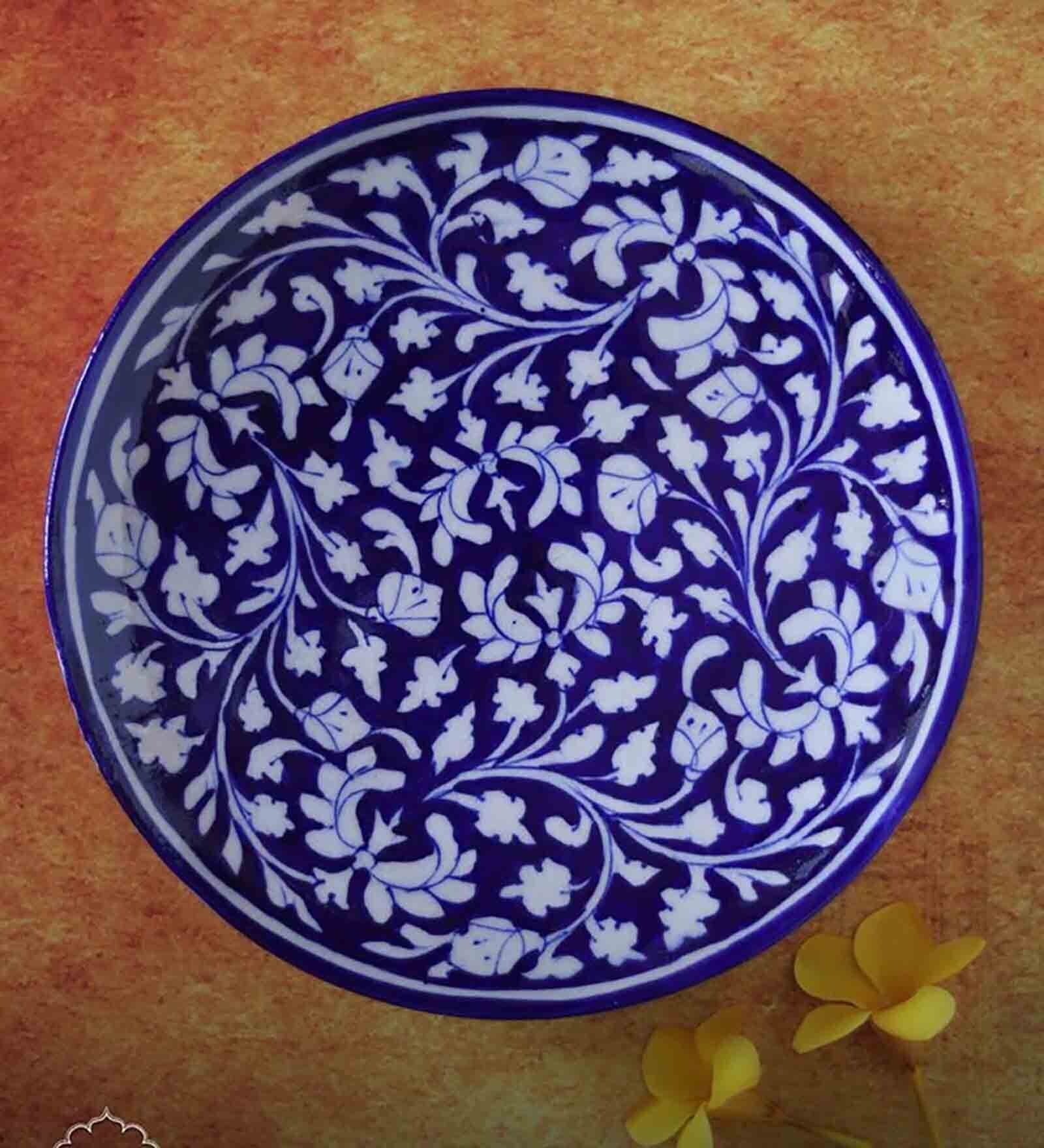 Buy Blue And Blender White Blue Pottery Ceramic Wall Plate at 31% OFF ...