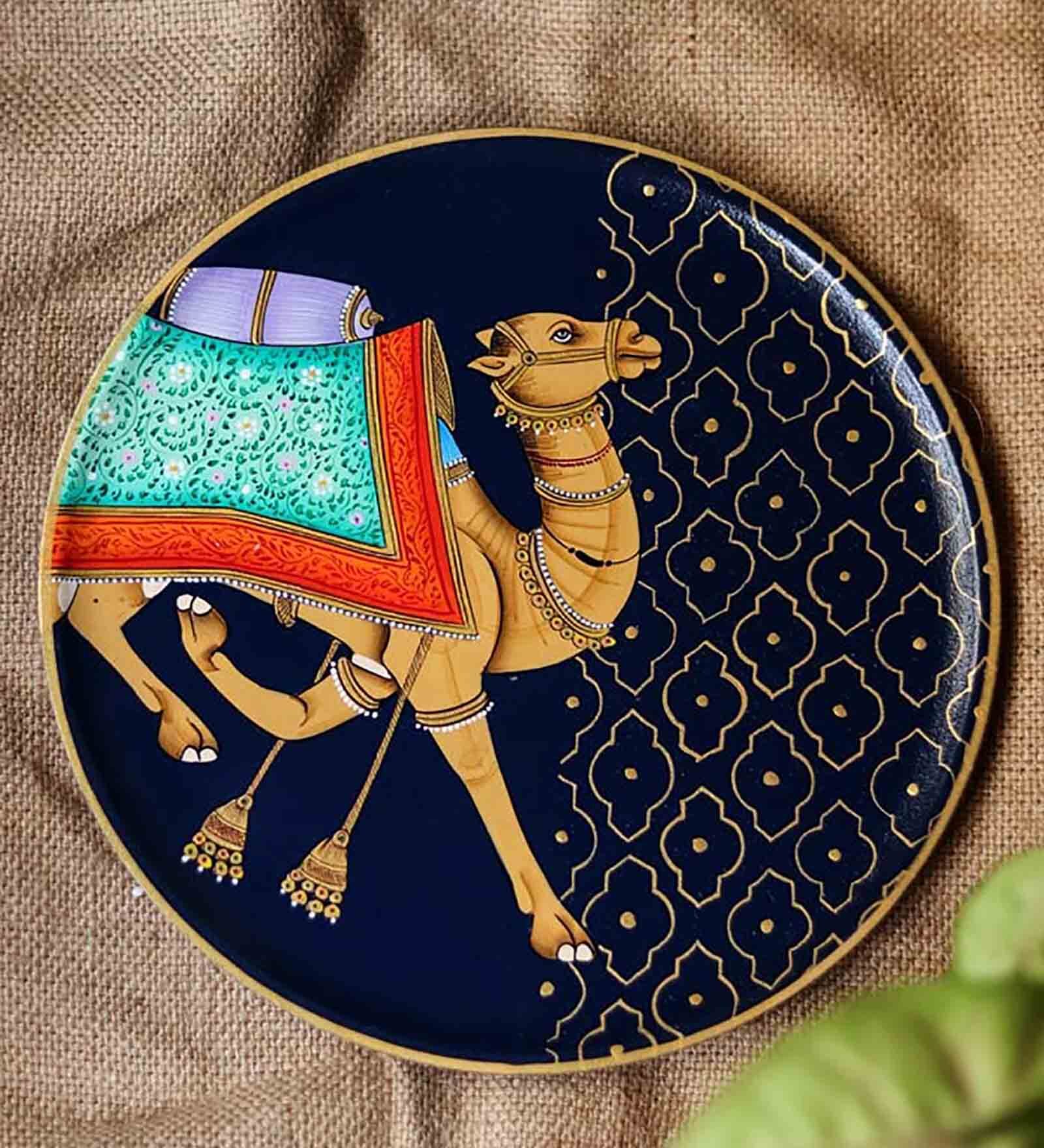 Buy Multicoloured Handpainted Loures Mdf Pichwai Wall Plate at 17% OFF ...