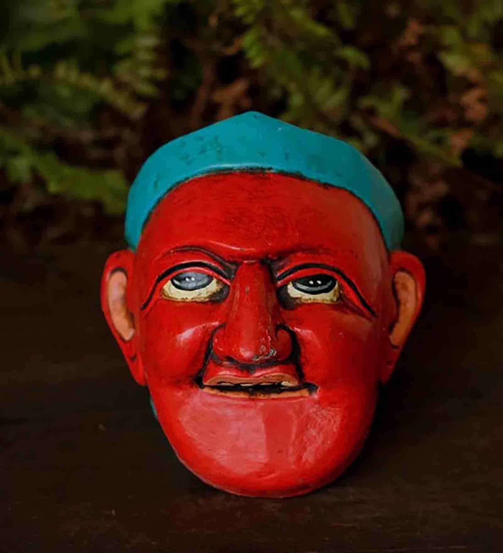Buy Red Wooden Himalayan Wall Mask By Yellow Verandah at 32% OFF by ...