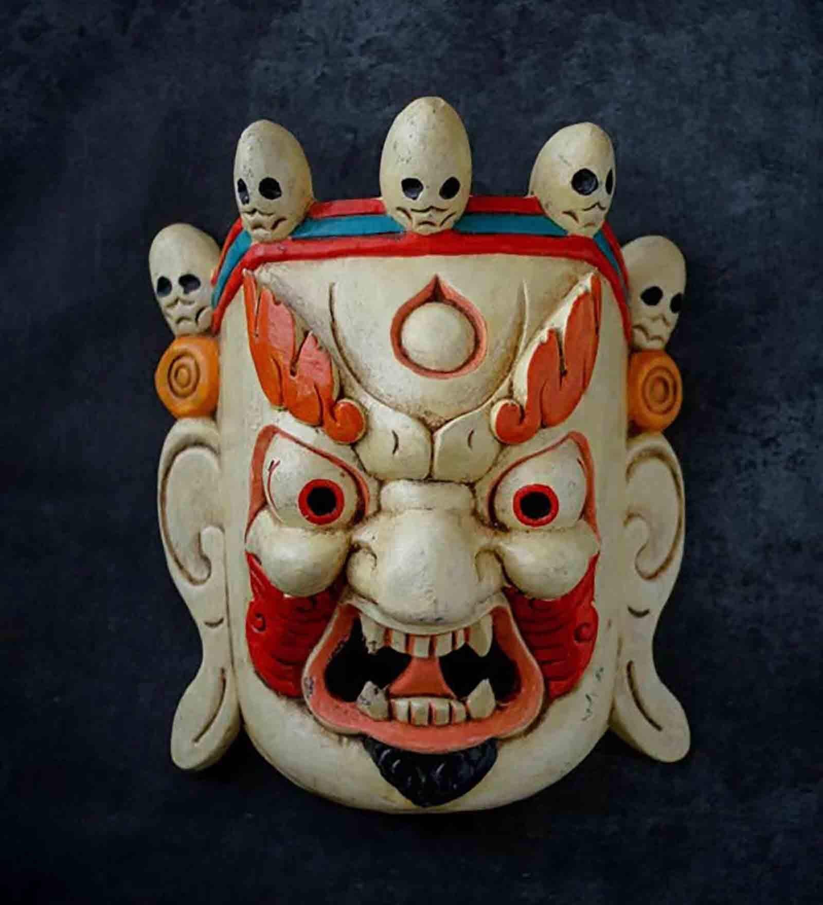Buy Multicoloured Wooden Moca Himalayan Wall Mask at 20% OFF by Yellow ...