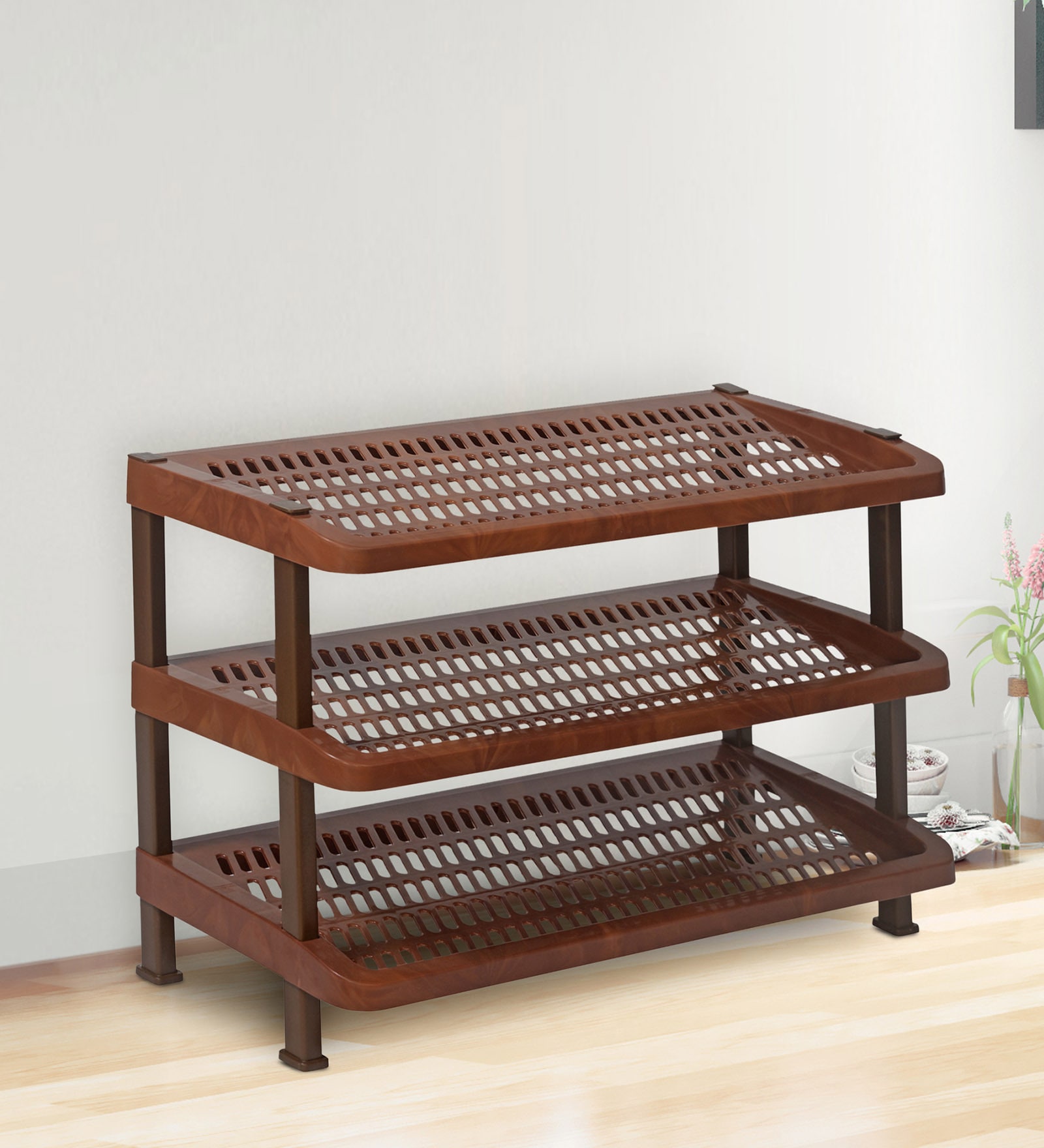 Buy MultiPurpose 3 Tier Shoe Rack in Dark Brown Colour at 10% OFF by ...