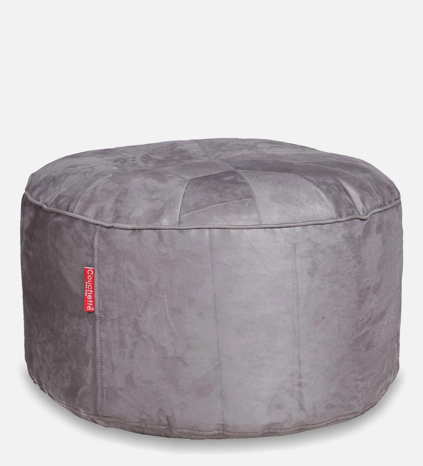 Buy Musee Pouffe in Silver Grey Colour at 35% OFF by Couchette | Pepperfry