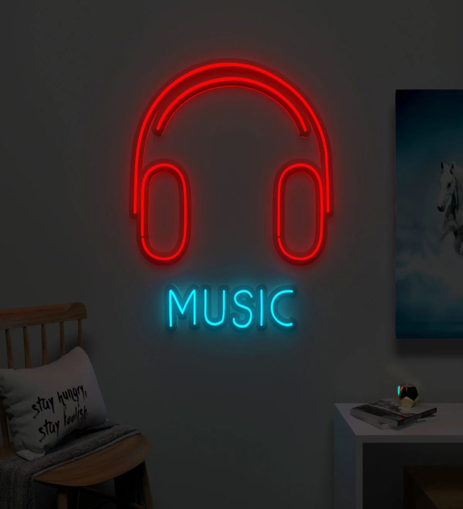 Buy Music Headphone Neon LED Light at 23% OFF by Clawcrafts | Pepperfry
